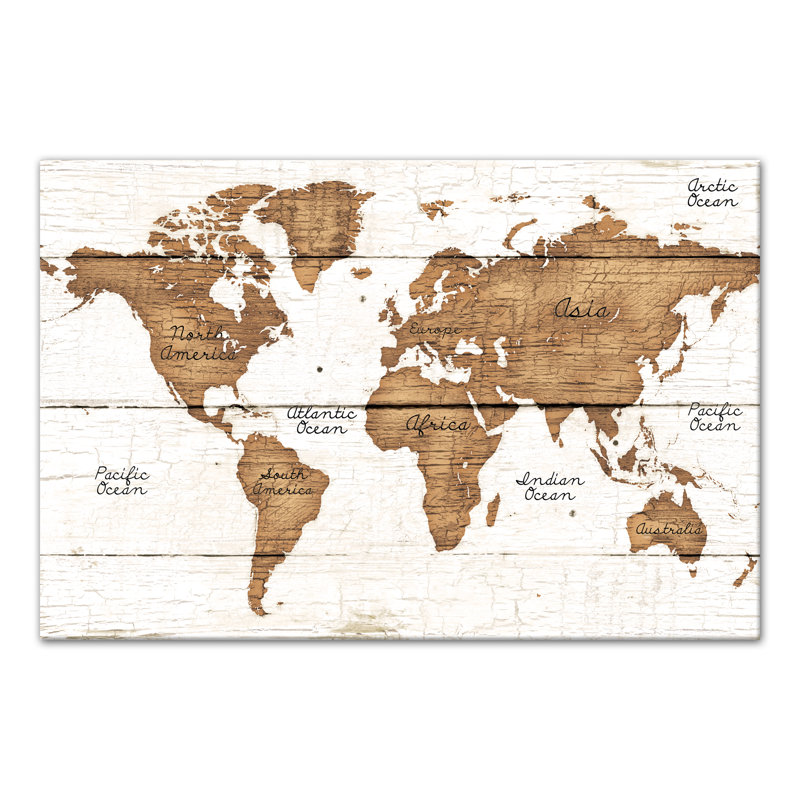 Union Rustic Distressed World Map - Graphic Art Print & Reviews | Wayfair