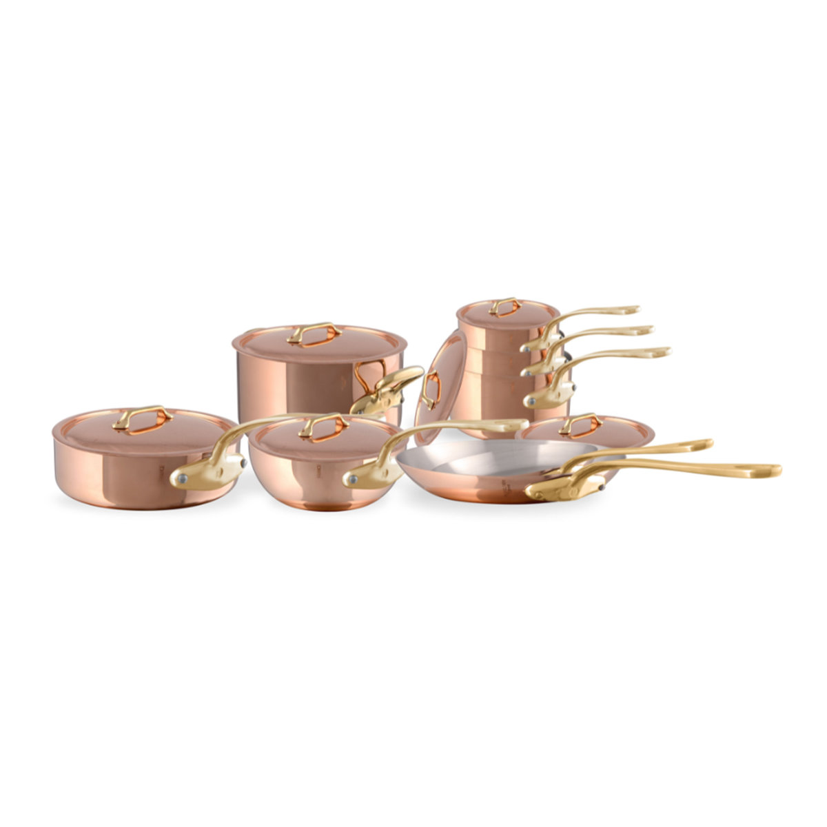 Mauviel M'heritage 200 B 14-Piece Copper Cookware Set With Brass ...