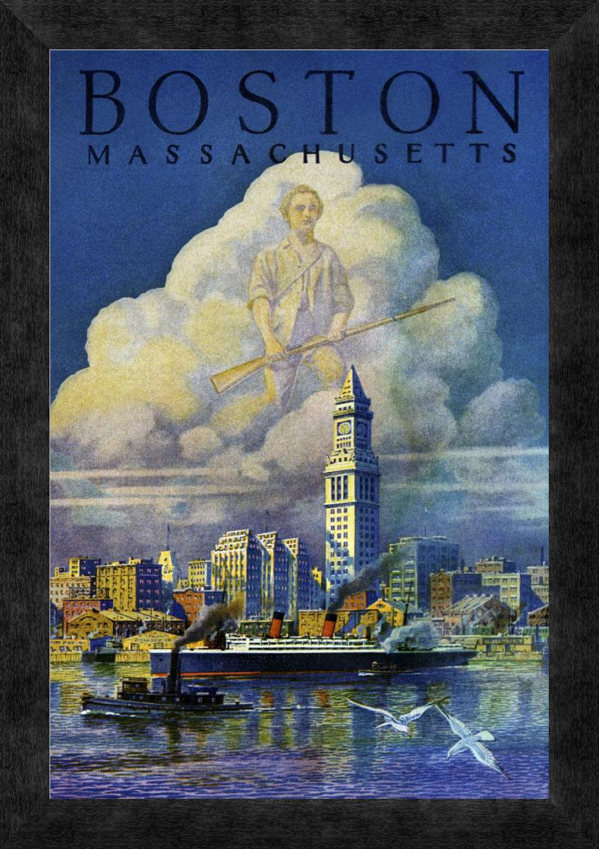 Global Gallery 'Boston' Framed Vintage Advertisement | Wayfair