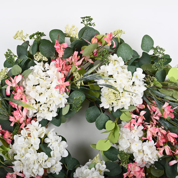 Primrue 26" Artificial Spring Summer Hydrangea Eucalyptus Berry Floral ...