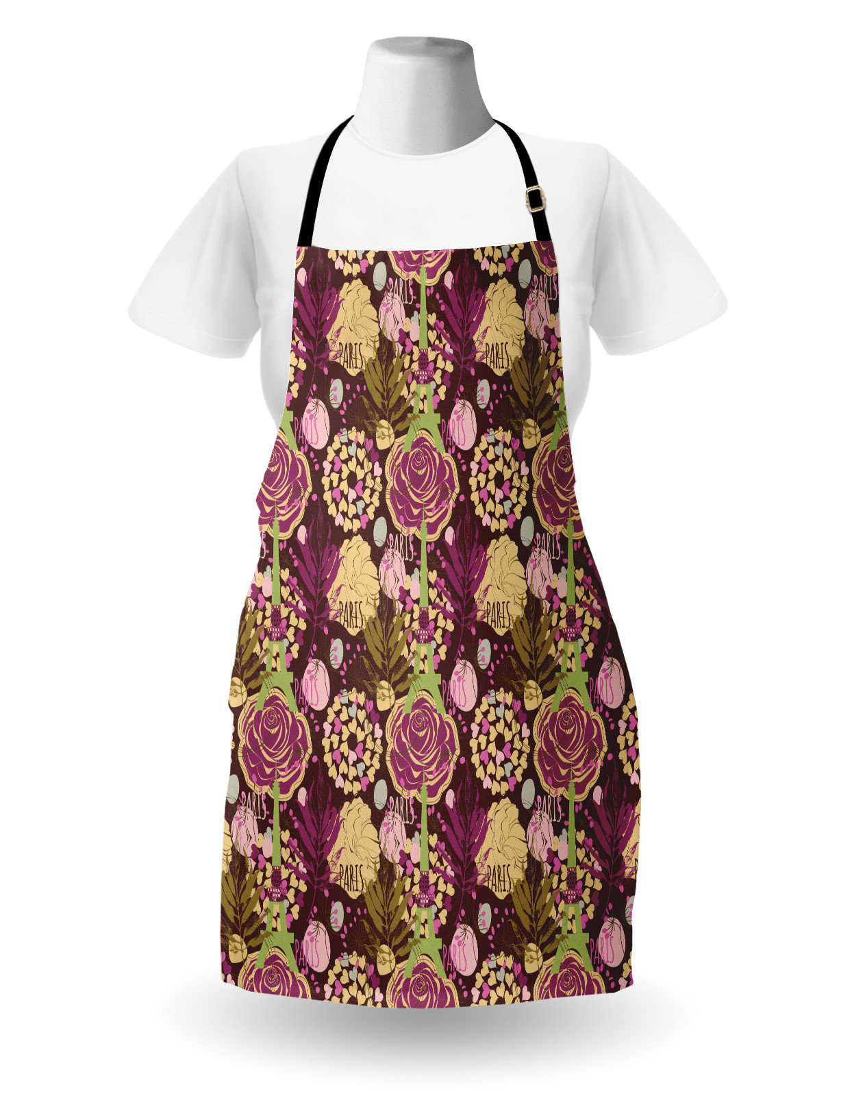 East Urban Home Maroon Apron Unisex, Plum French Eiffel Tower, Adult ...