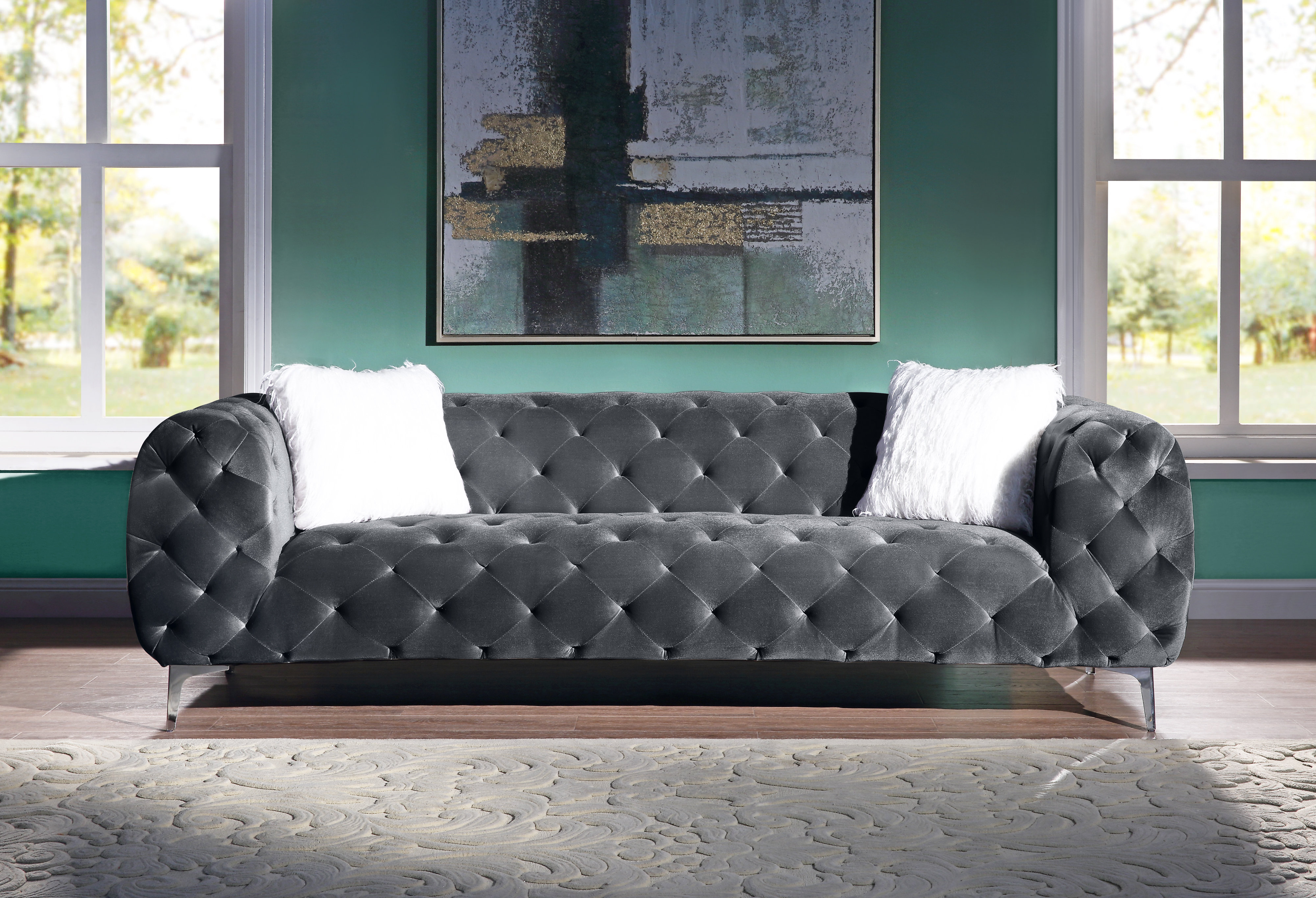House of Hampton Adelynna 73" Velvet Sofa - Wayfair Canada