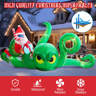 The Holiday Aisle® 12FT Christmas Inflatables Green Octopus With Santa ...
