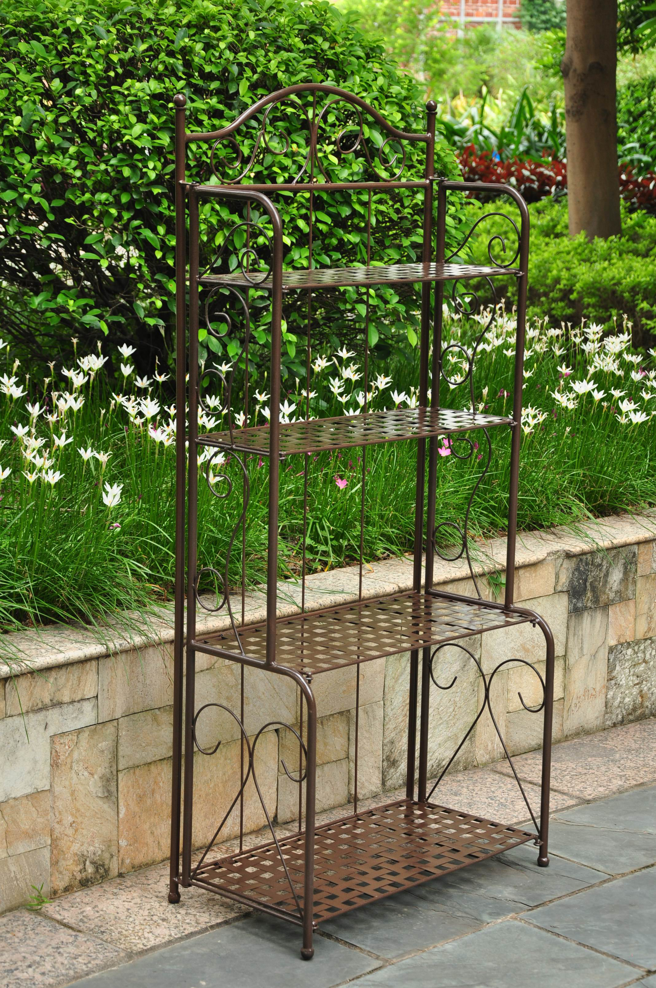Fleur De Lis Living Nocona Wrought Iron Baker's Rack & Reviews | Wayfair