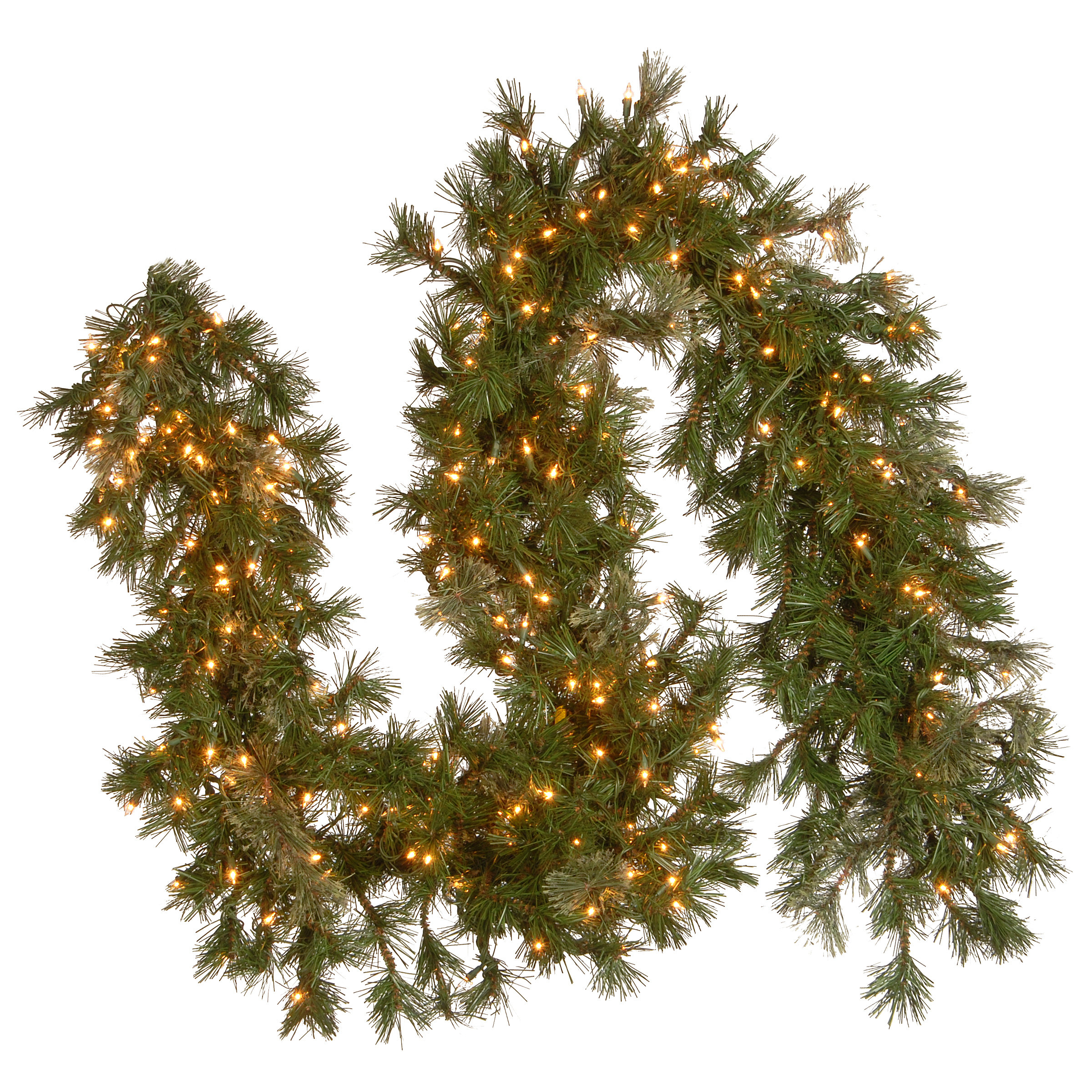 The Holiday Aisle® 9 ft. Wispy Willow Garland with Clear Lights | Wayfair