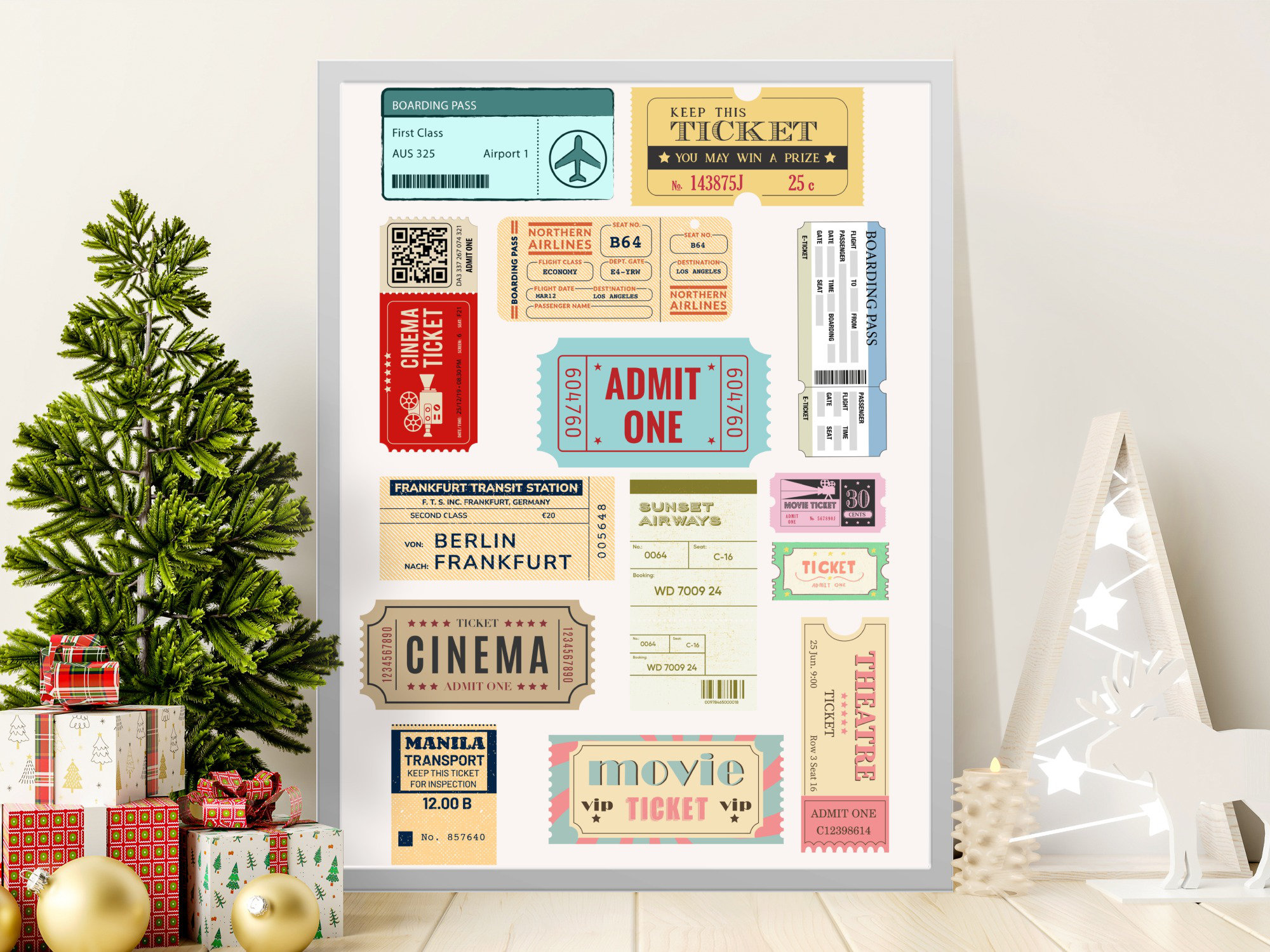 Happy Larry Vintage Ticket Wall Art, Travel Tickets, Cinema Tickets ...