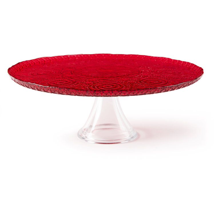 Excelsa ARABESQUE RED Glass Cake Stand | Wayfair.co.uk