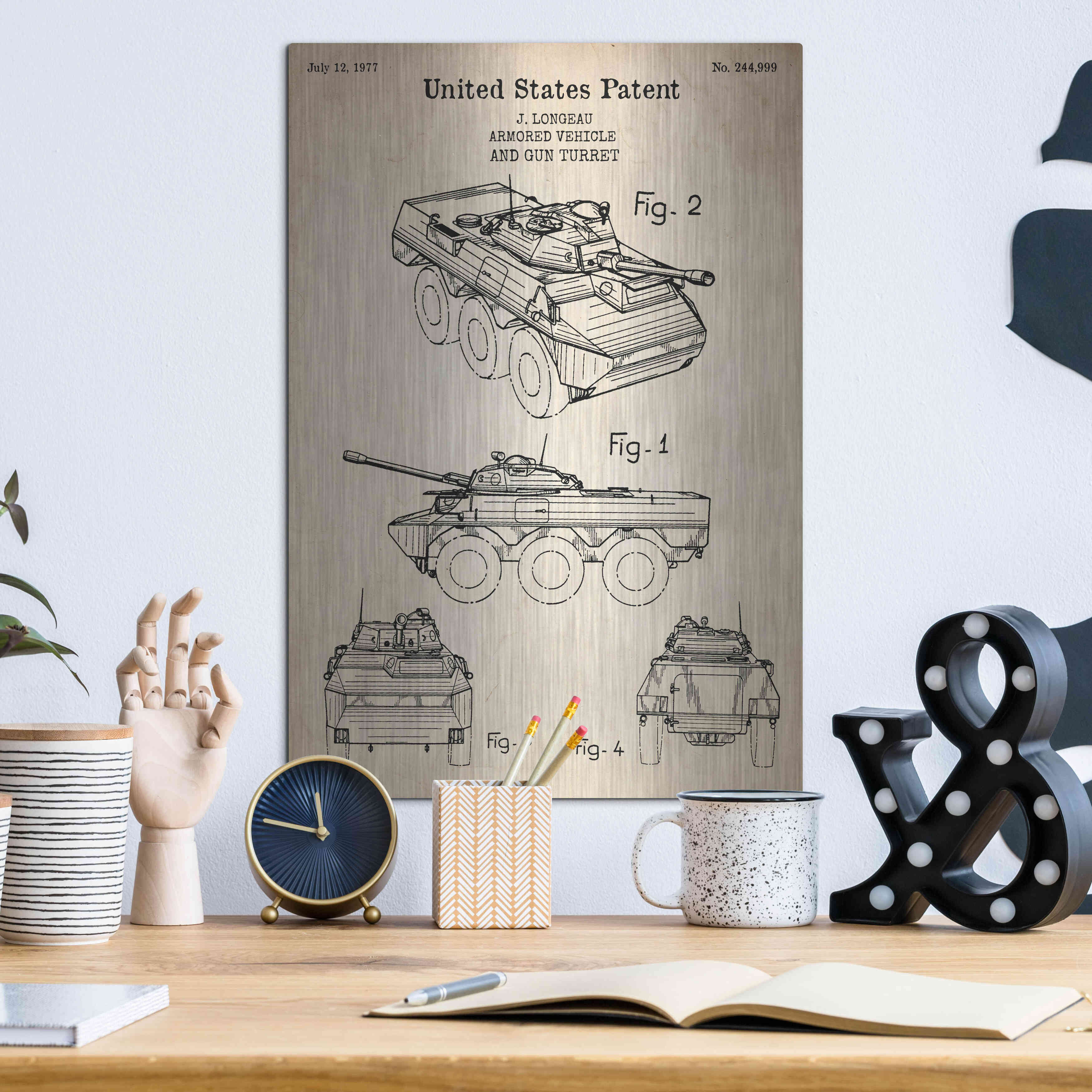 Luxe Metal Art 'Armored Vehicle Blueprint Patent P " Armored Vehicle ...