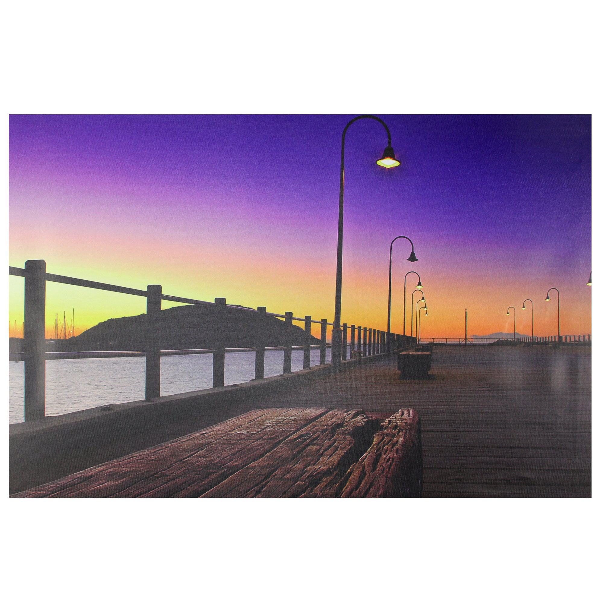 Northlight Seasonal LED Lighted Sunset Boardwalk Scene Canvas Wall Art ...