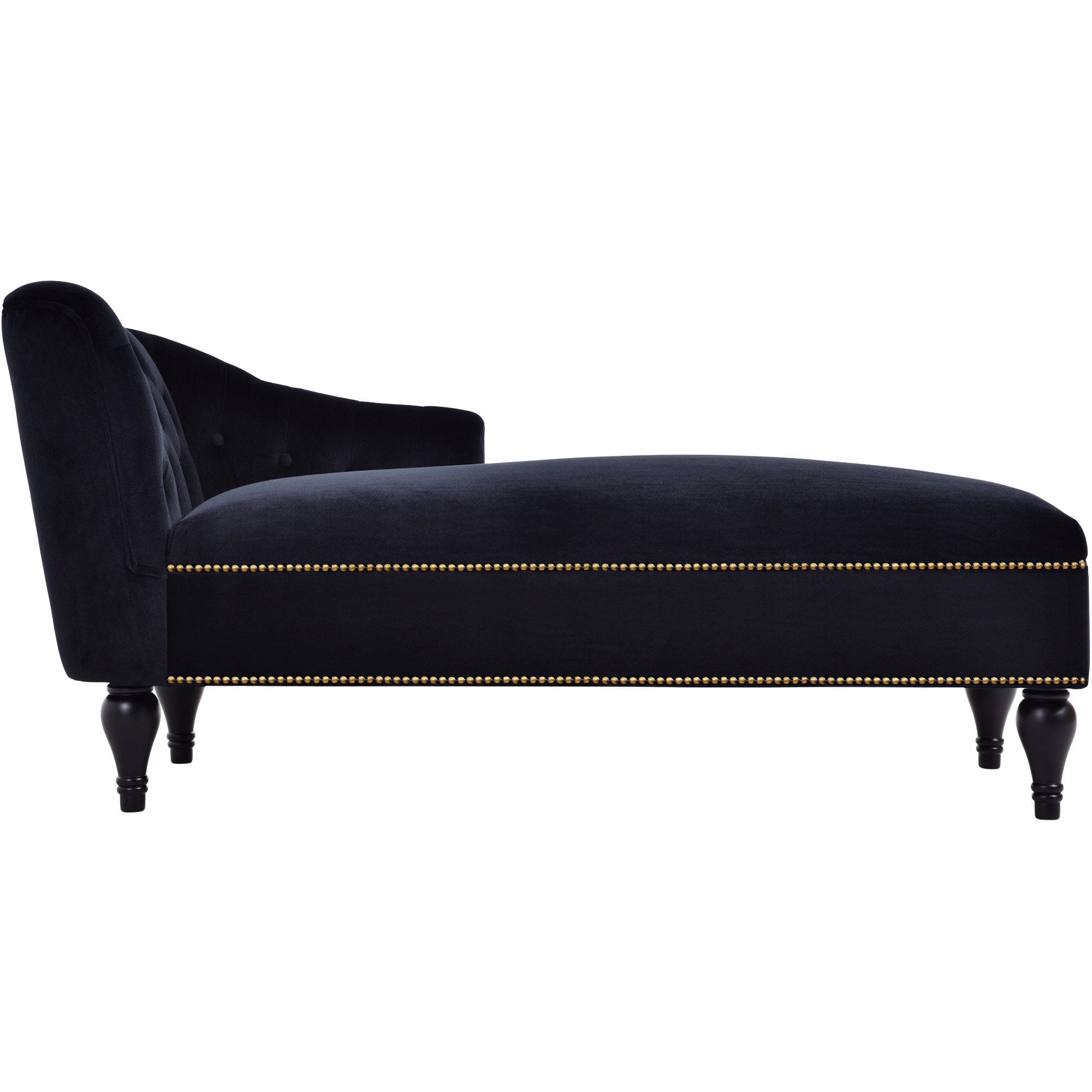 House of Hampton 58" Velvet Chaise Lounge,Button Tufted Right Arm ...