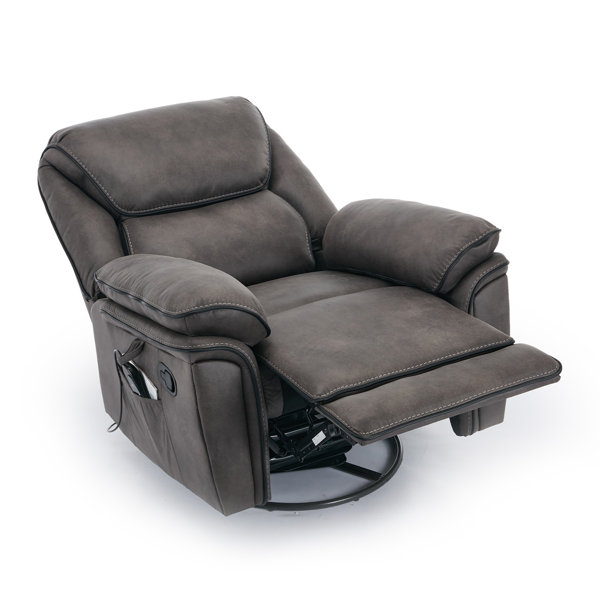 Lark Manor™ 38.5" Swivel Recliner Chair With Massage & Heating ...