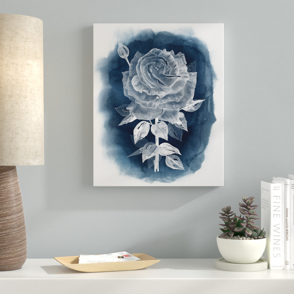 Ebern Designs 'Ghost Rose IV' Watercolor Painting Print on Wrapped ...