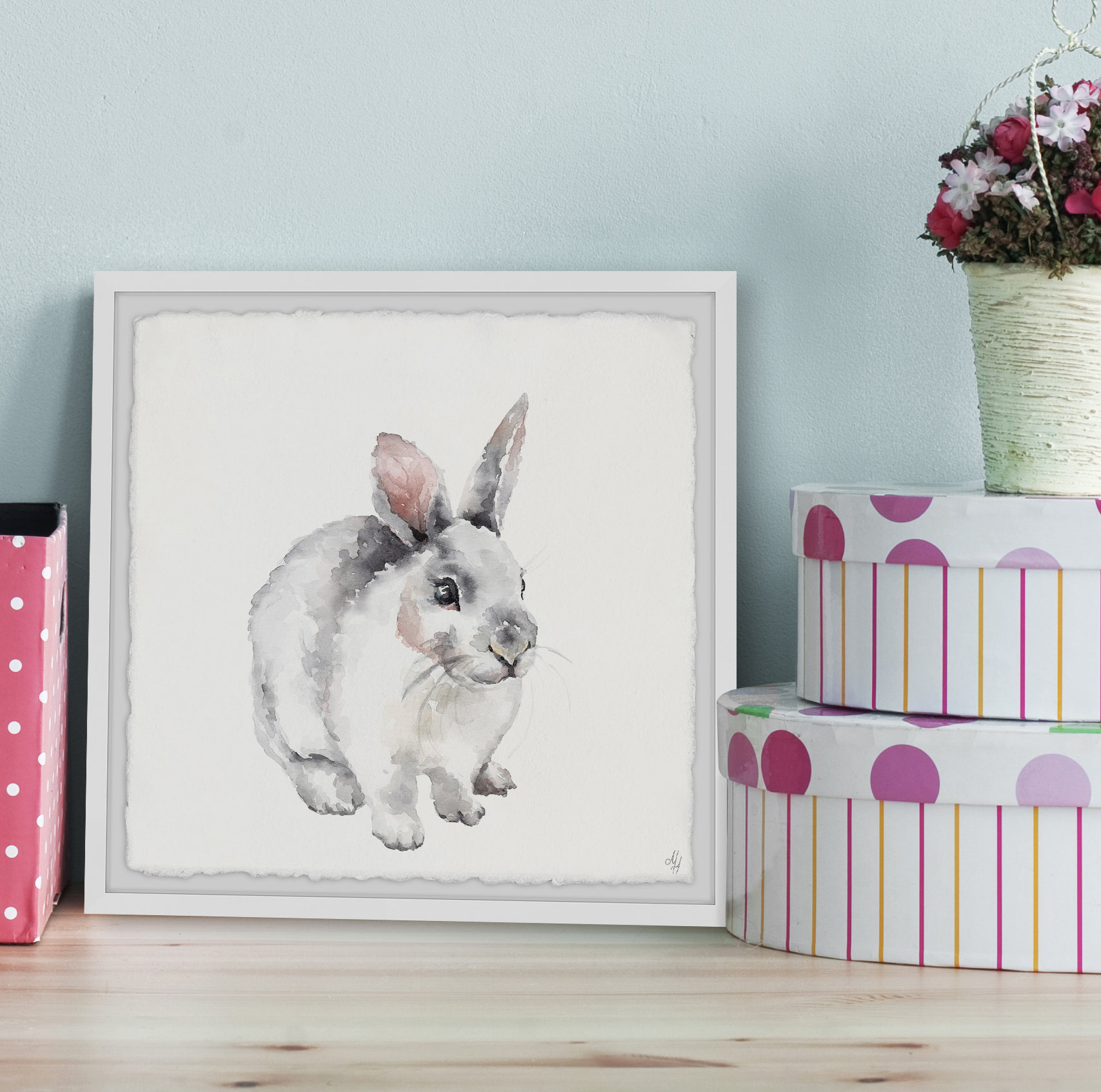 Harriet Bee Mokane Fluffy Little Bunny Framed Print | Wayfair