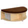 Wood Designs Read-A-Round Half Moon Bench with Brown Cushion and Trays ...