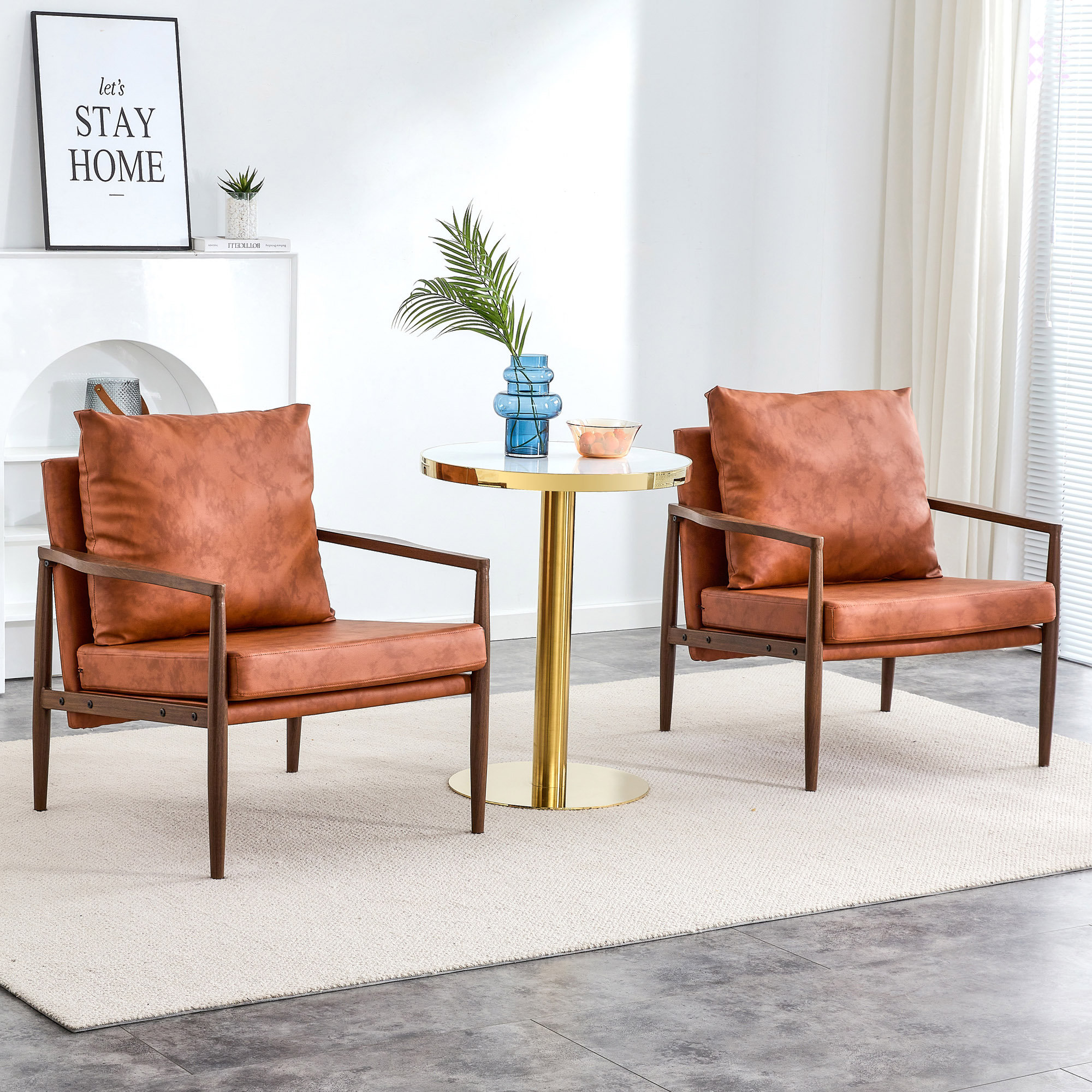 George Oliver Mid Century Upholstered Armchair Sofa Chairs for Living ...