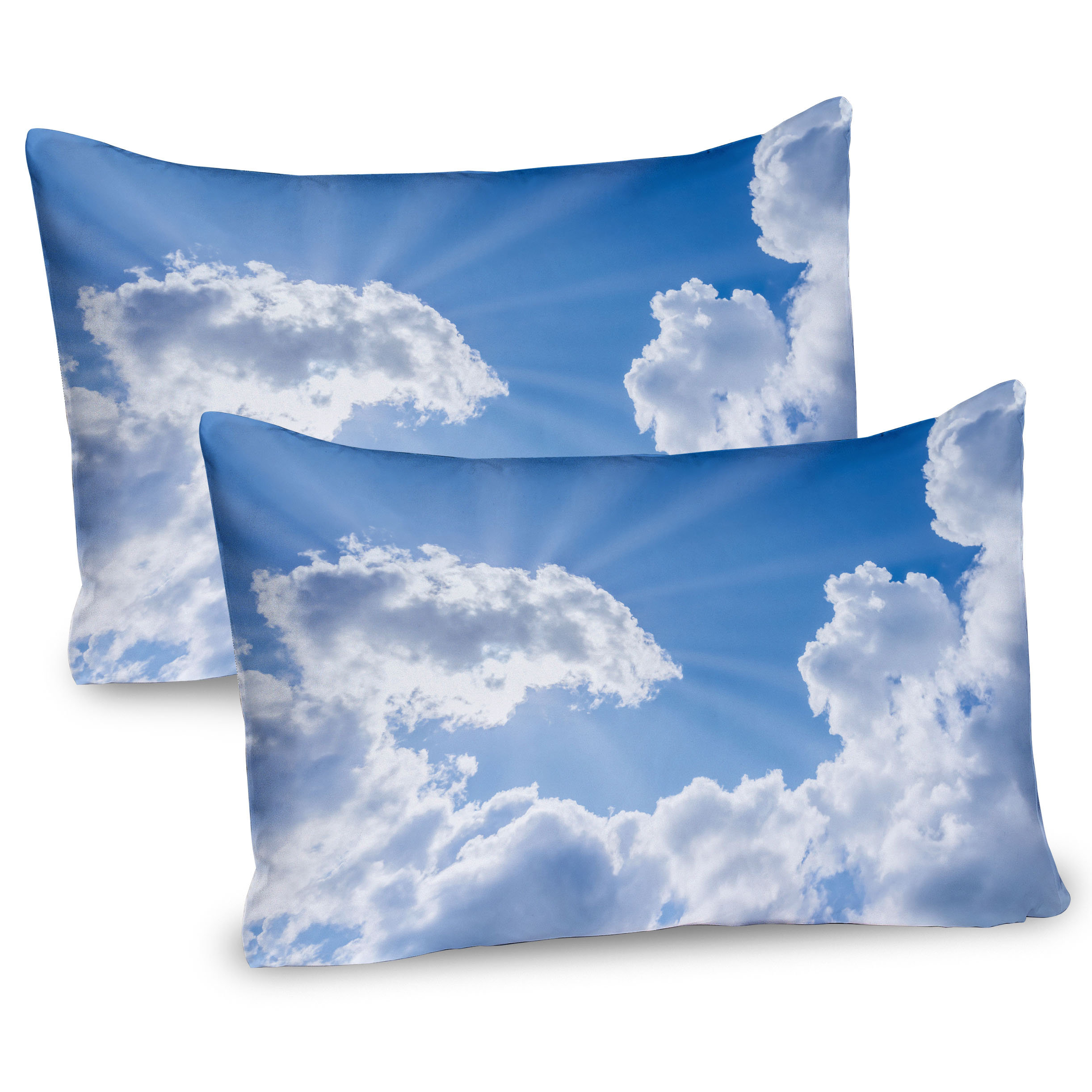 Ambesonne Nature Pillow Sham 2 Pack Clouds Scenery Blue White | Wayfair