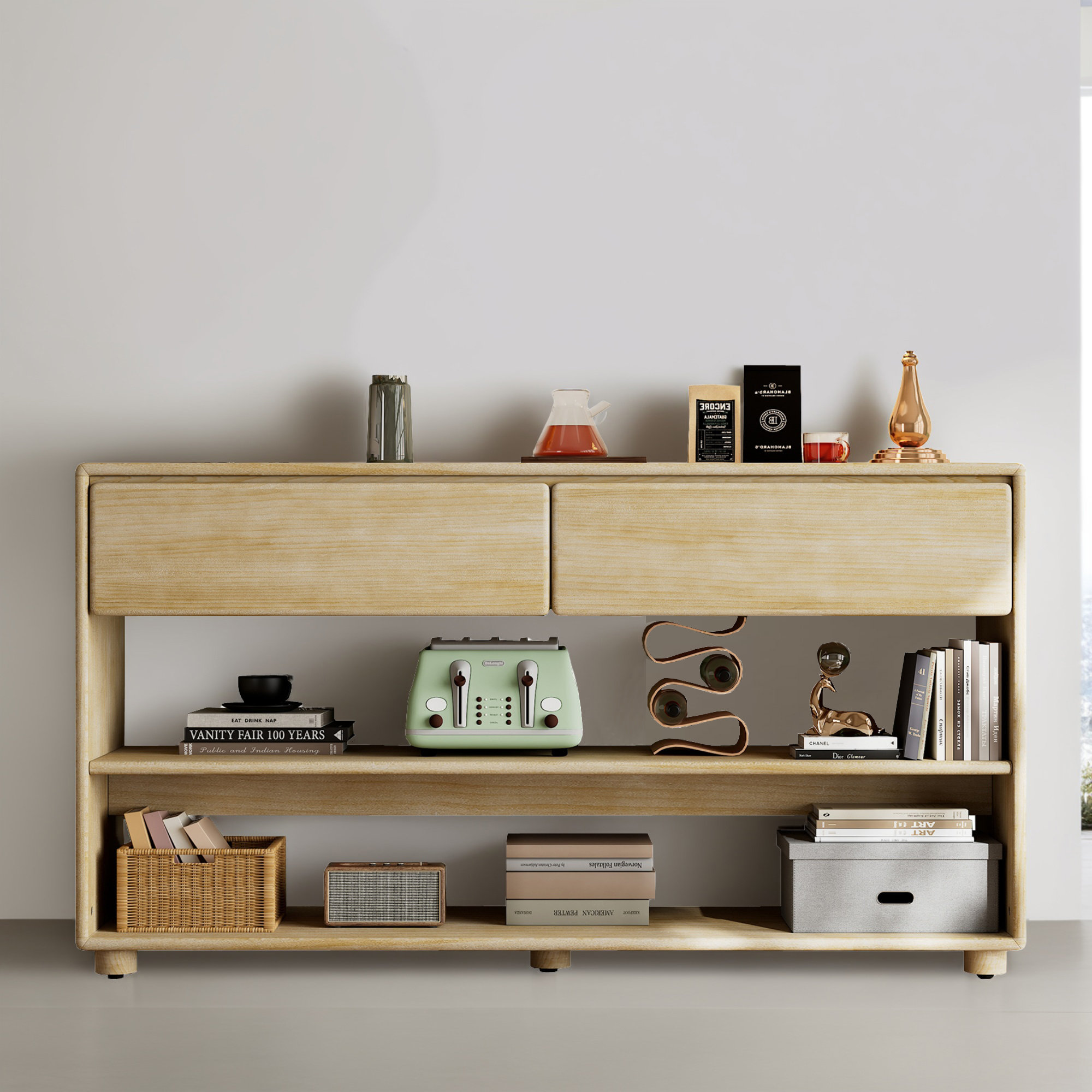 Latitude Run® 58" Kitchen Storage Sideboard Buffet Cabinet Console ...