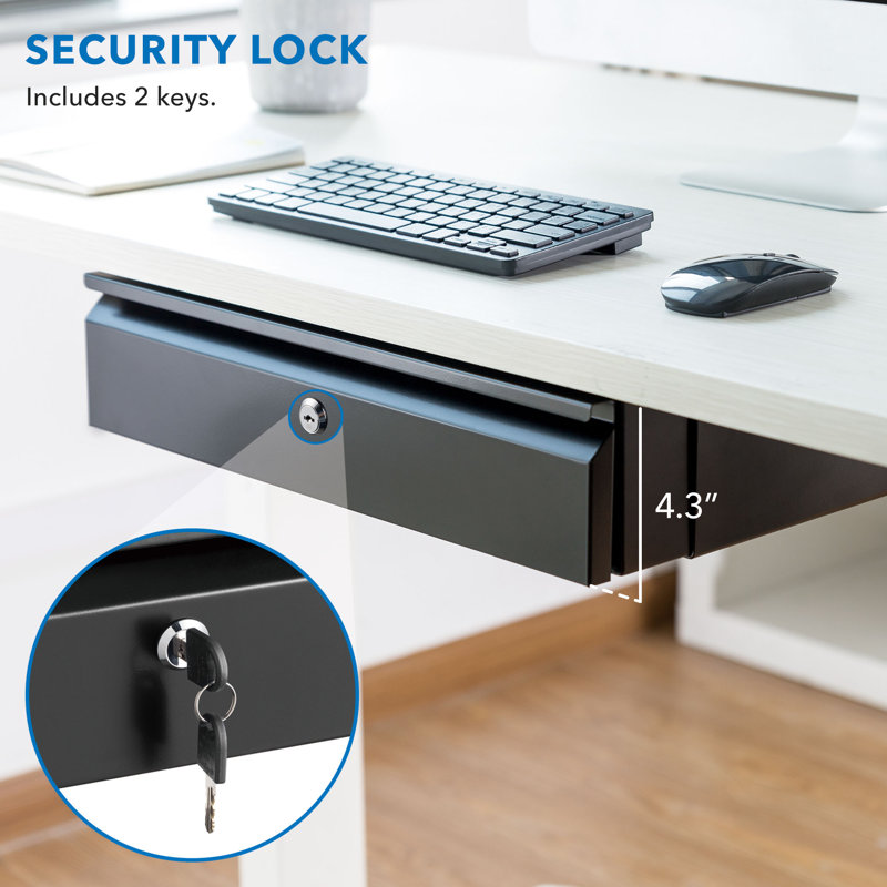 Mount-It! Under Desk Pull-Out Drawer with Lock & 2 Keys Included For ...