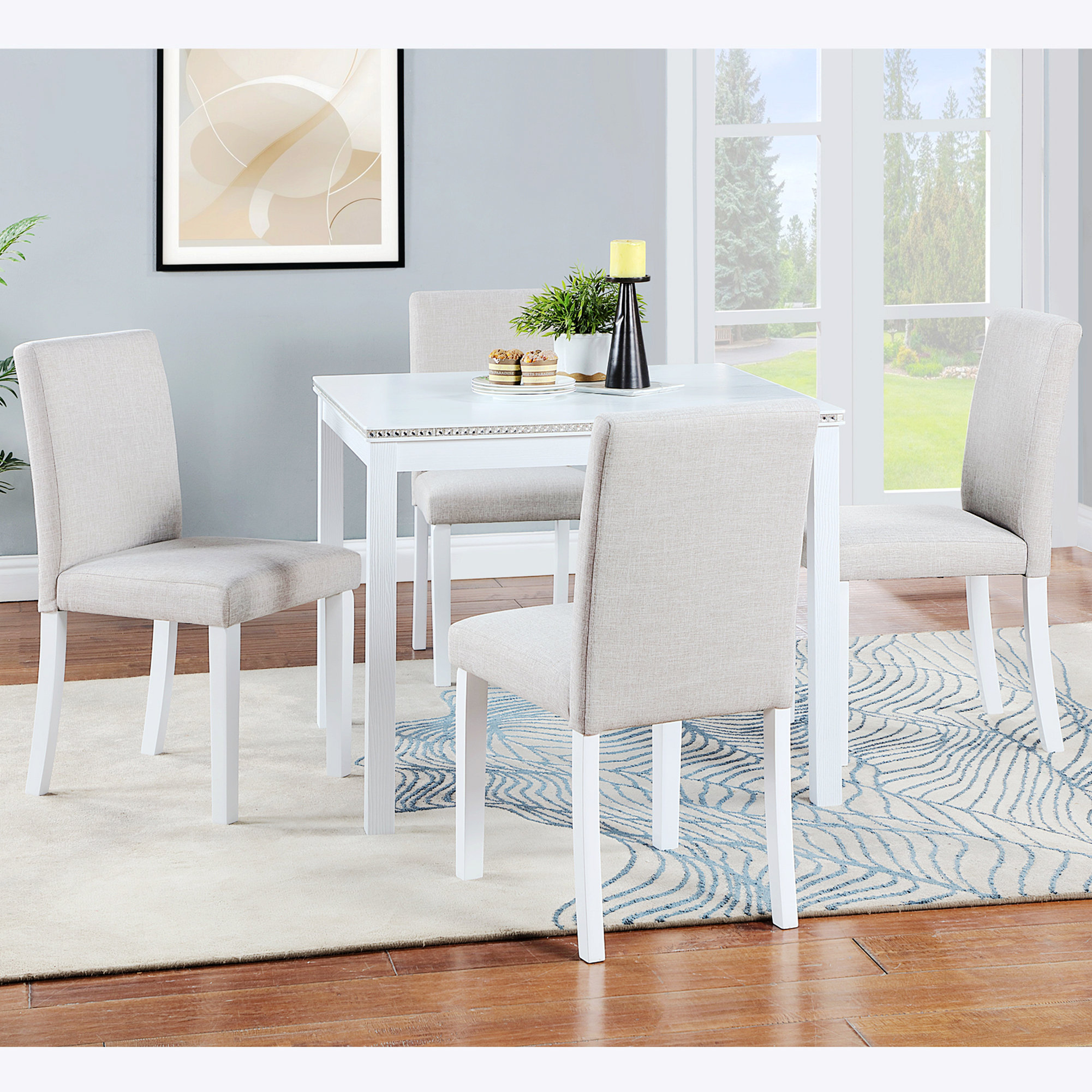 Winston Porter Wooden Dining Square Table, Kitchen Table Counter Height ...