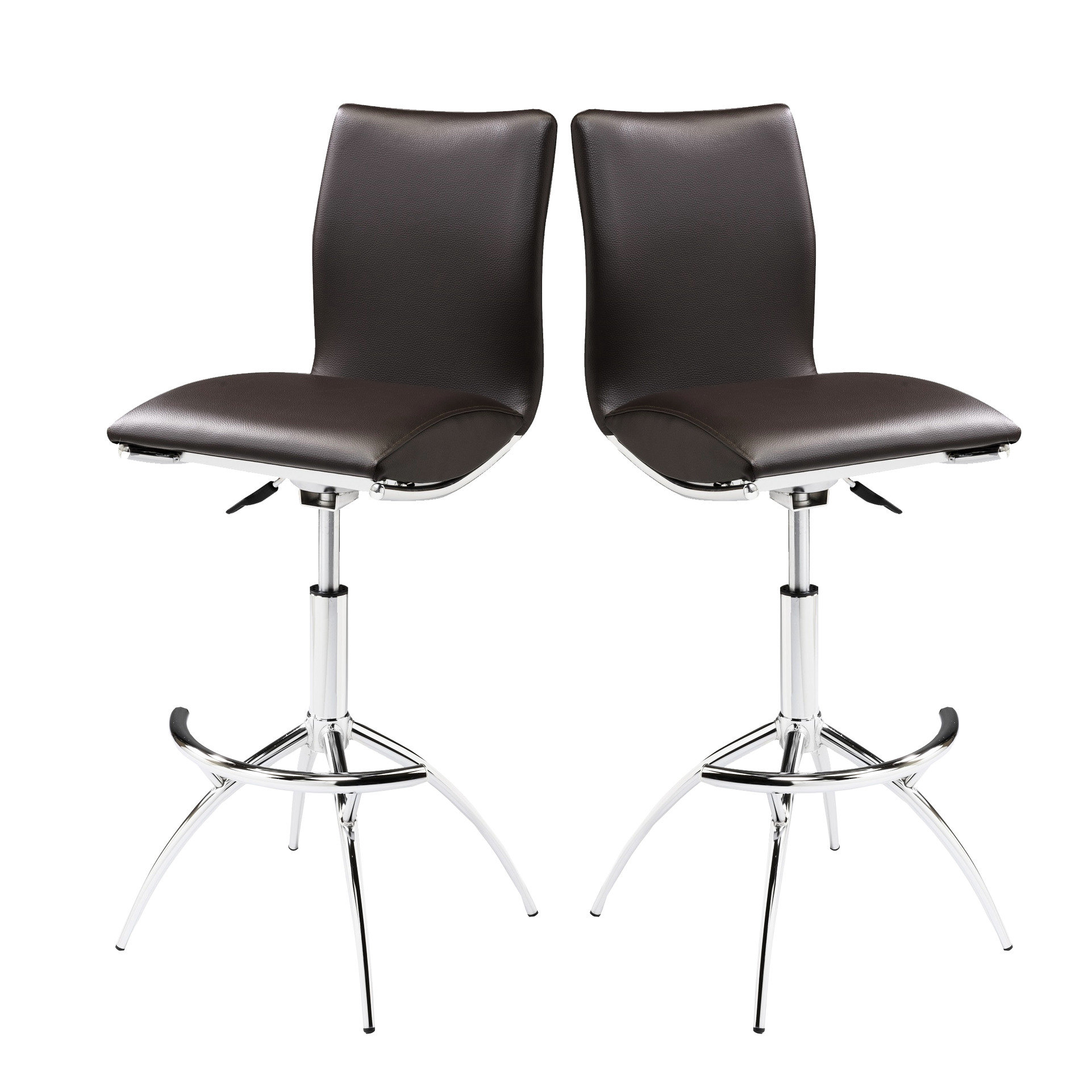 Corrigan Studio 2pcs Brown Adjustable Height Bar Stools, With ...
