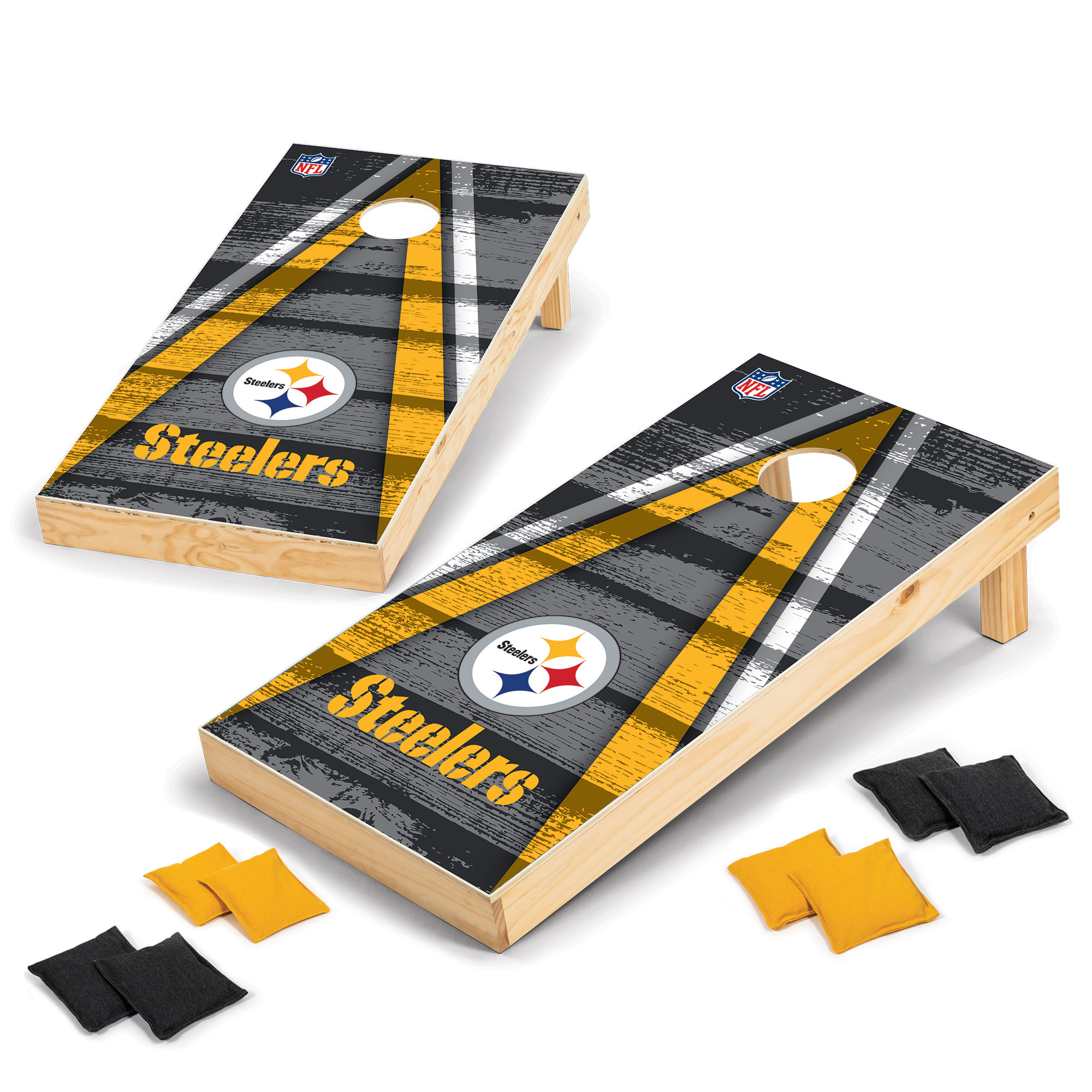 Wild Sports NFL Licensed 2 x 4 Wood Cornhole Boards with Bean Bags ...
