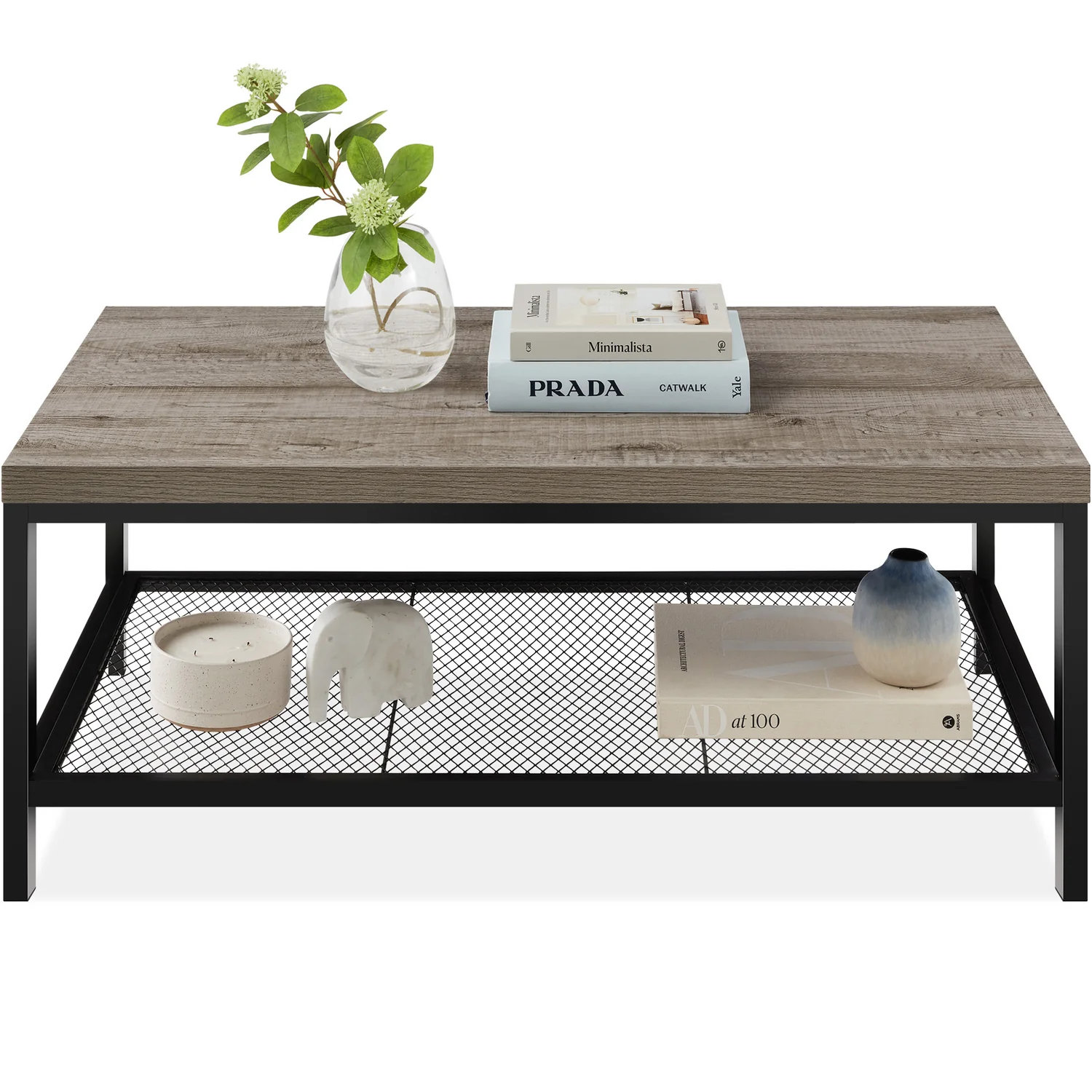 17 Stories 2-Tier Modern Coffee Table Industrial Rectangular Accent W ...