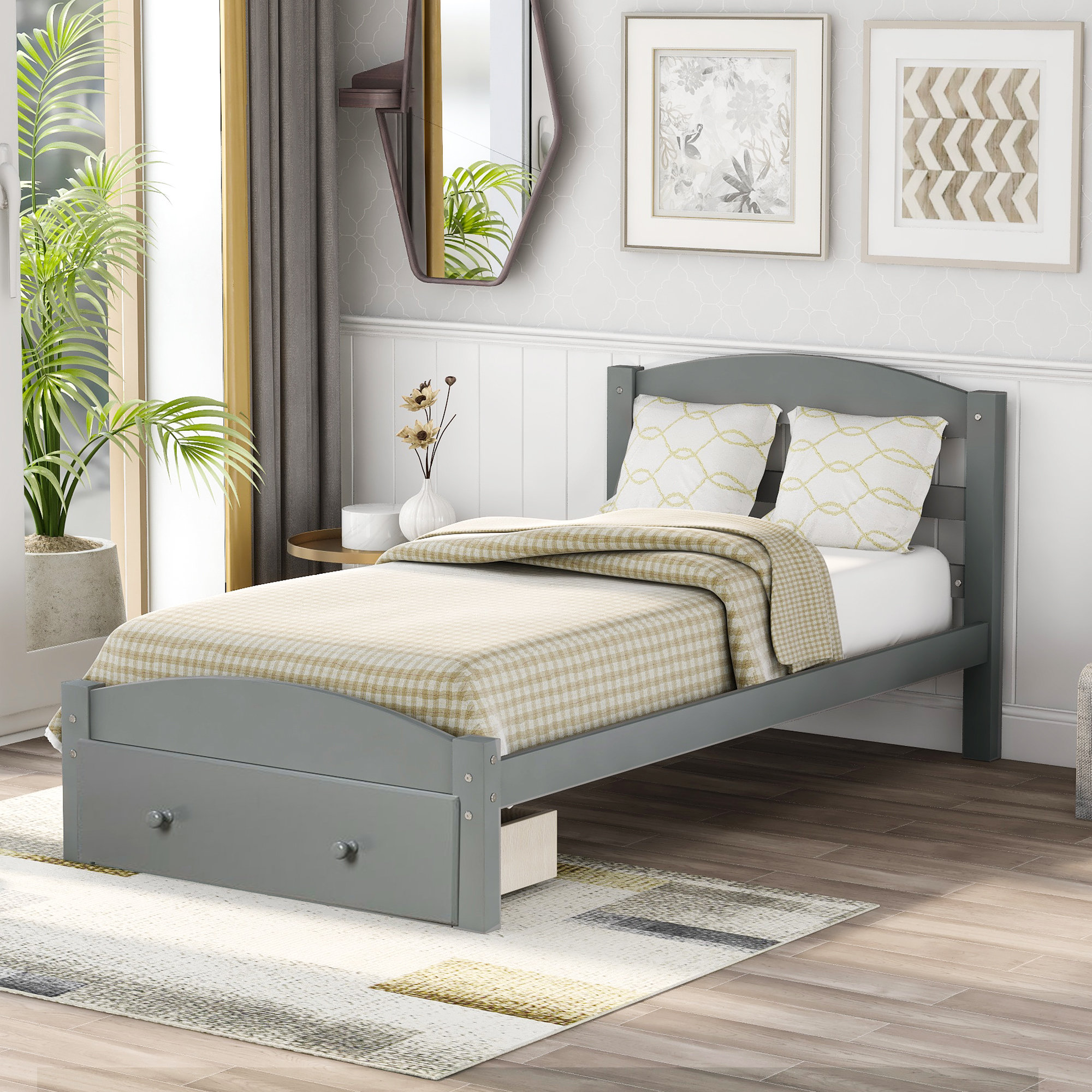 Red Barrel Studio® Ellerman Solid Wood Open-Frame Bed | Wayfair