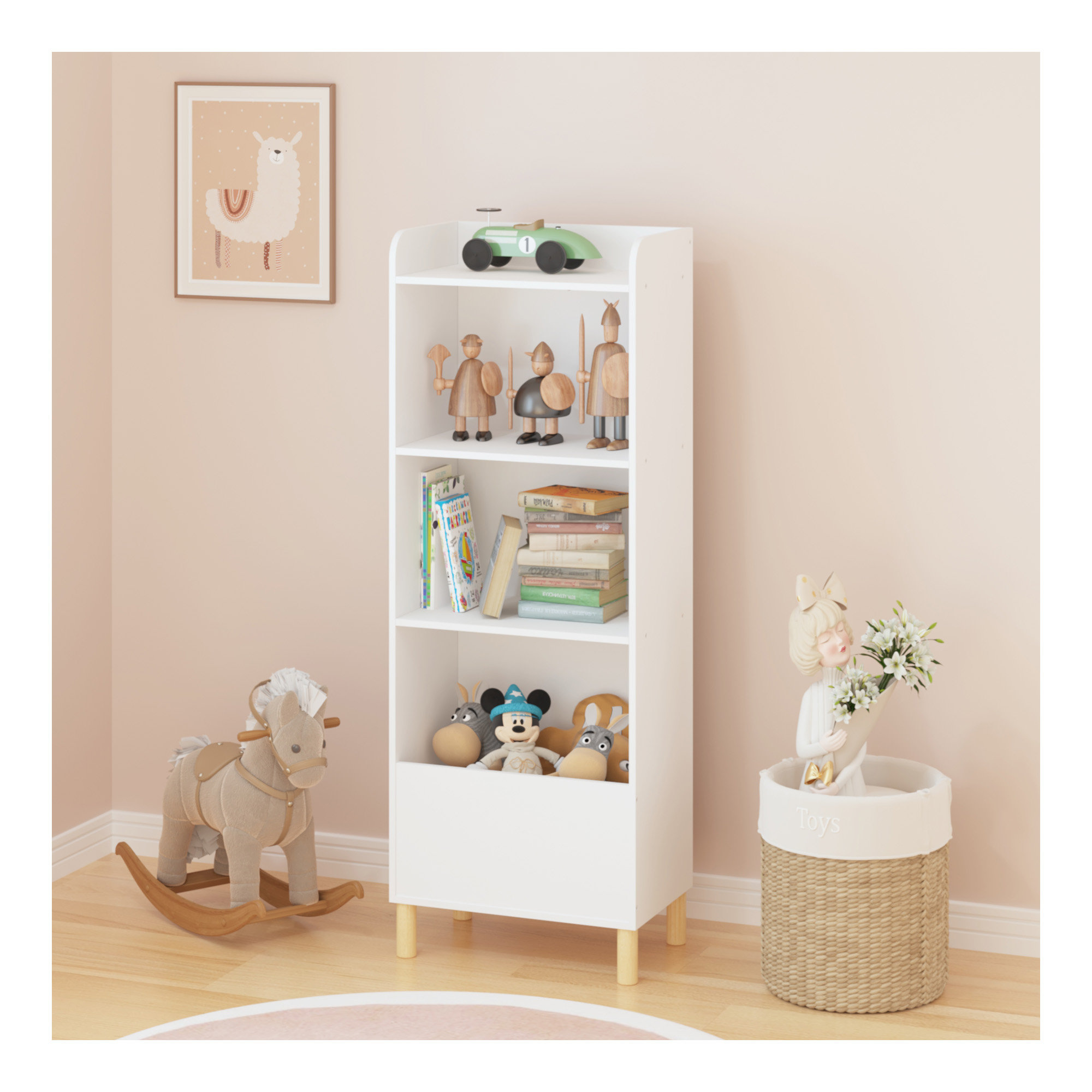 Isabelle & Max™ 4-Tier Bookcase, ren's Book Display, Bookshelf Toy Storage Cabinet Organizer for ...