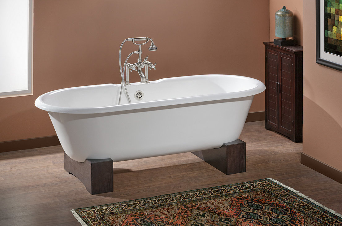 Birch Lane™ Kristin 61" x 31" Freestanding Soaking Cast Iron Bathtub ...