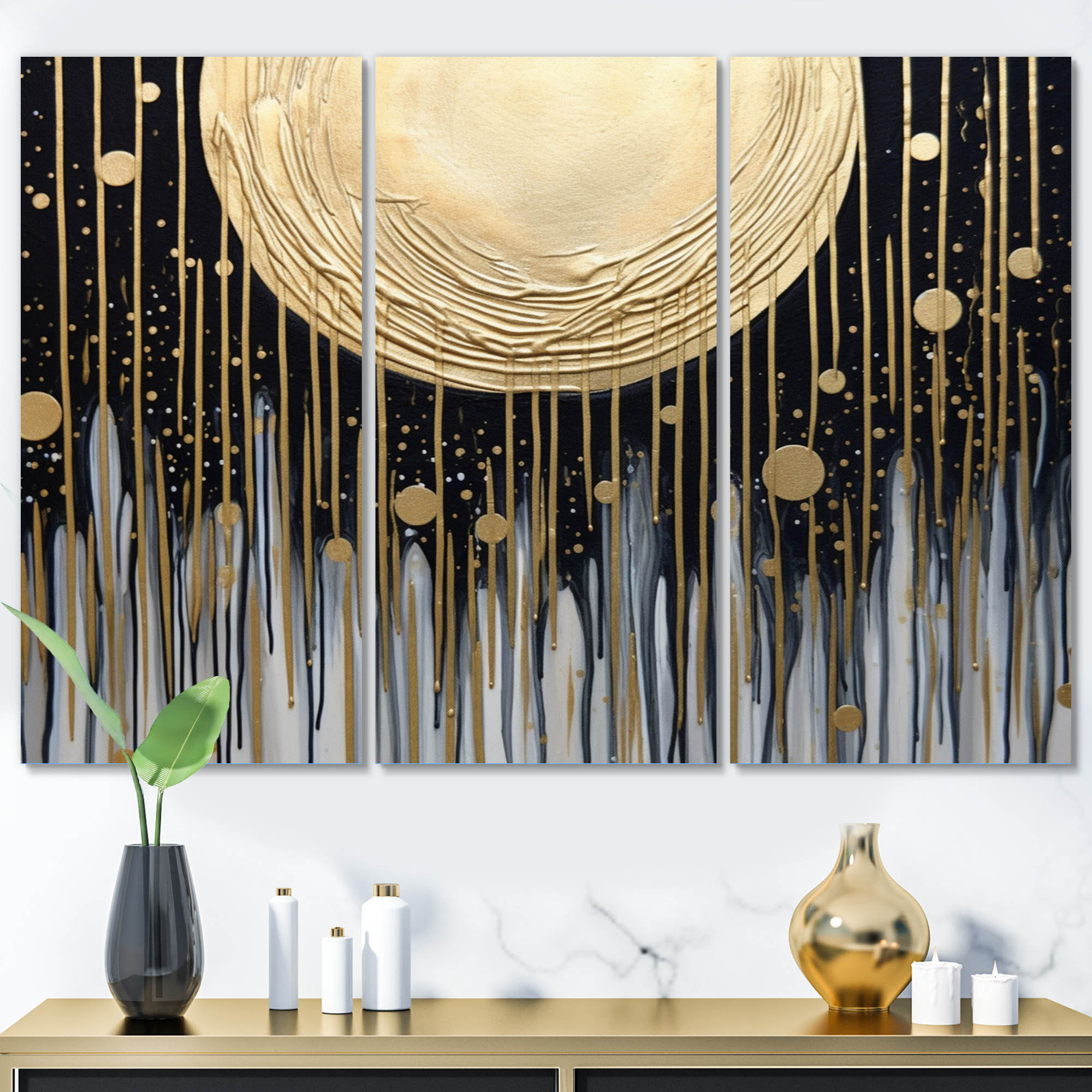 Mercer41 Gold Sun Abstractions I - Abstract Landscape Metal Wall Decor ...