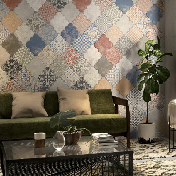 Merola Tile Riga 24" x 22" Ceramic Patterned Wall & Floor Tile | Perigold