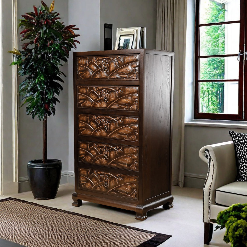 Canora Grey Solid Wood Carved Chest Of Drawers - Wayfair Canada