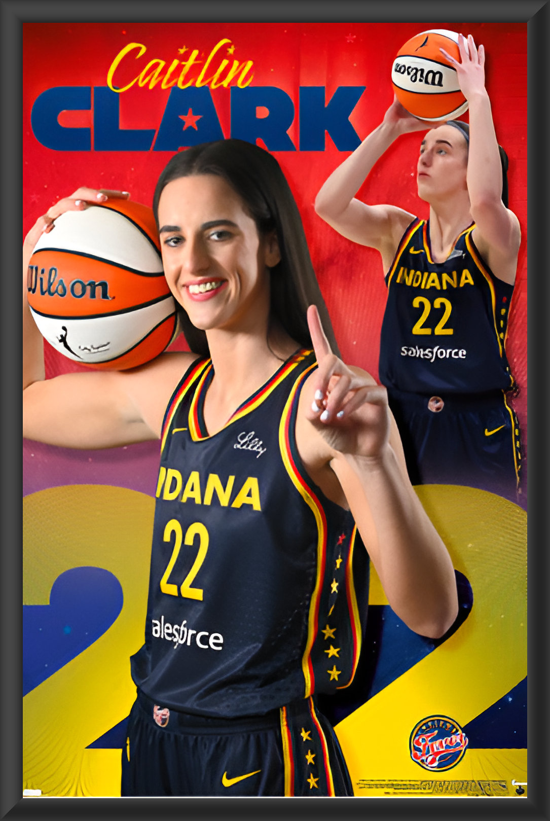 Latitude Run® WNBA Indiana Fever - Caitlin Clark 24 - 22.37x34 Inch ...
