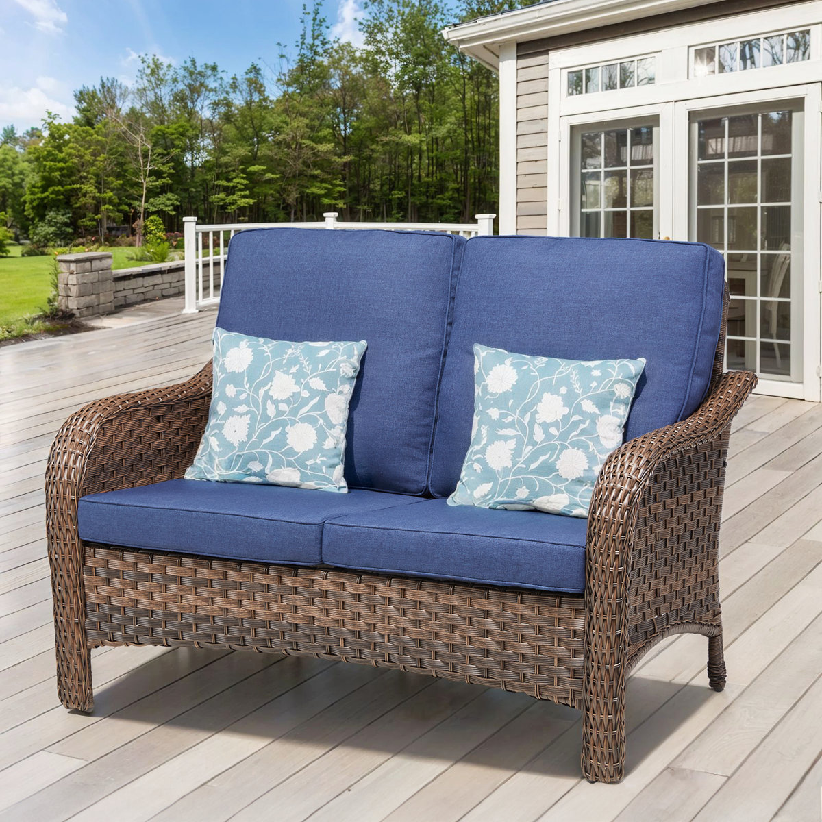 Buenhomino 50'' Wicker Outdoor Loveseat & Reviews | Wayfair