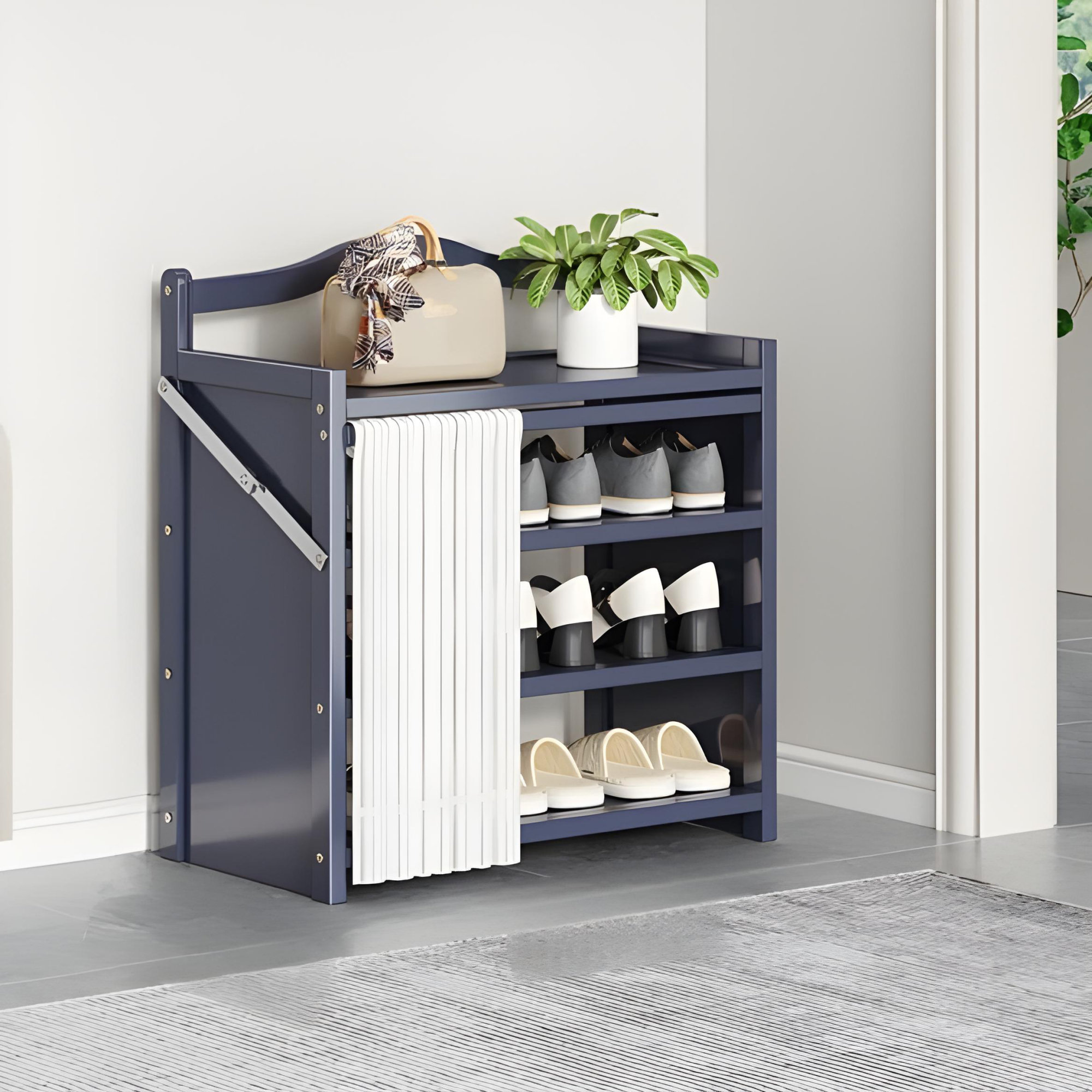 Red Barrel Studio® Foldable Bamboo Shoe Rack Without Installation ...