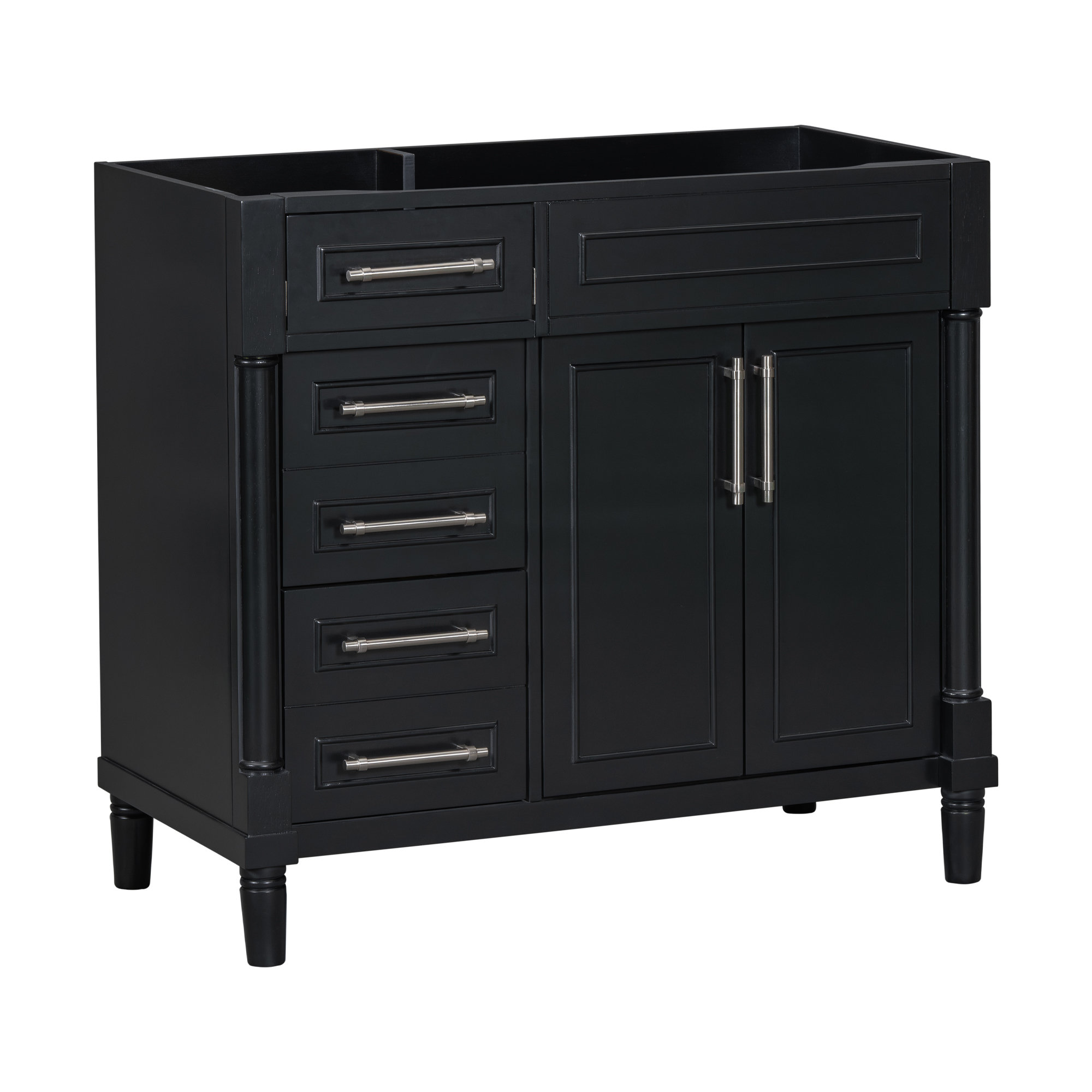 MEDUNJESS 35.51'' Single Bathroom Vanity Base Only in Black | Wayfair
