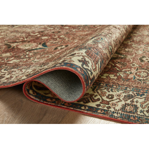 Magnolia Home By Joanna Gaines X Loloi Banks Machine Washable Brick ...