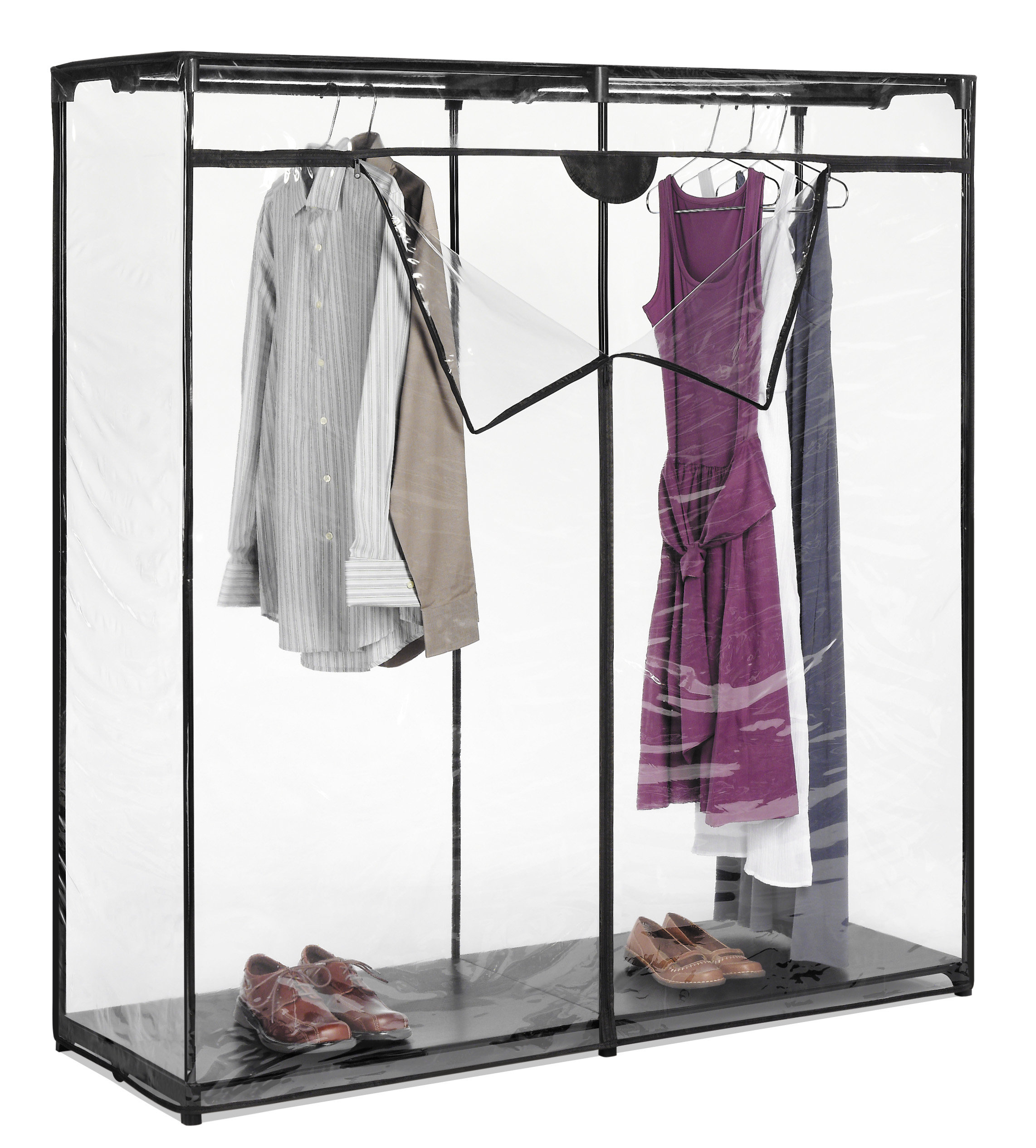 Rebrilliant 60" W Crystal Clear Wardrobe & Reviews | Wayfair