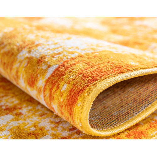 Mistana™ Brandt Performance Yellow/Orange Rug & Reviews | Wayfair