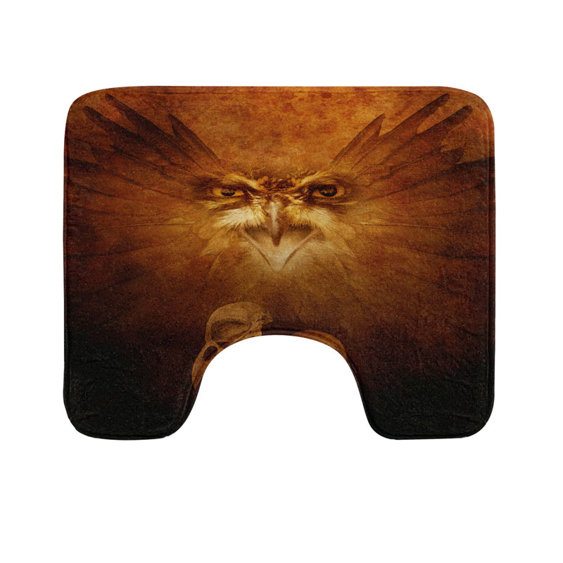 East Urban Home Animal Toilet Mat U-Shape Bathroom Rug 20" Brown | Wayfair