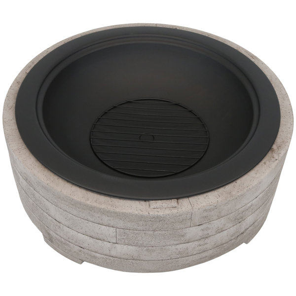 Loon Peak® Faynell Faux Stone Ring Concrete Wood Burning Fire Pit ...