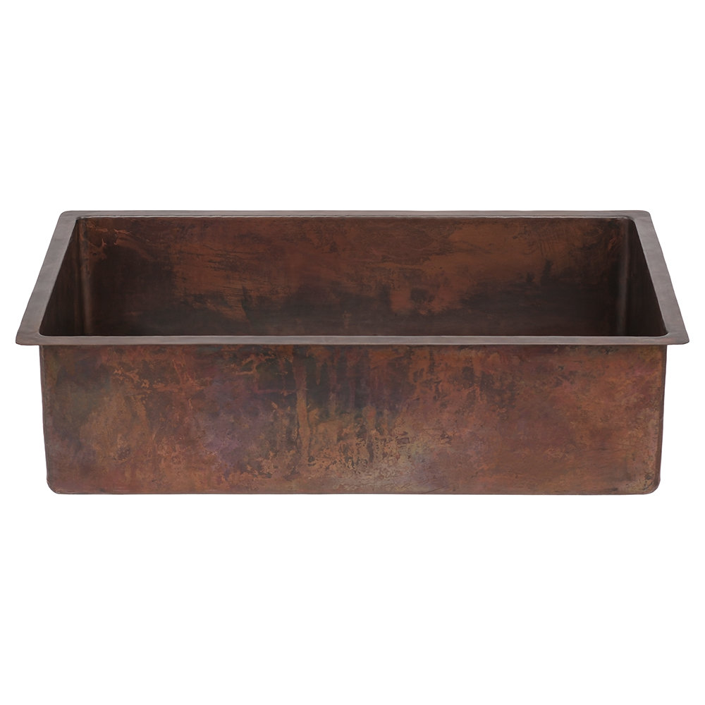 Premier Copper Products 33" Hammered Copper Single Basin Kitchen Sink ...