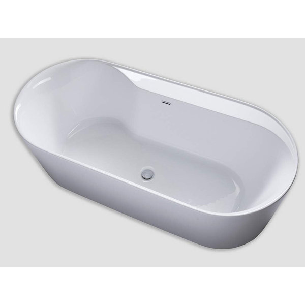 Carver Tubs 72'' x 36'' Freestanding Soaking Acrylic Bathtub | Wayfair
