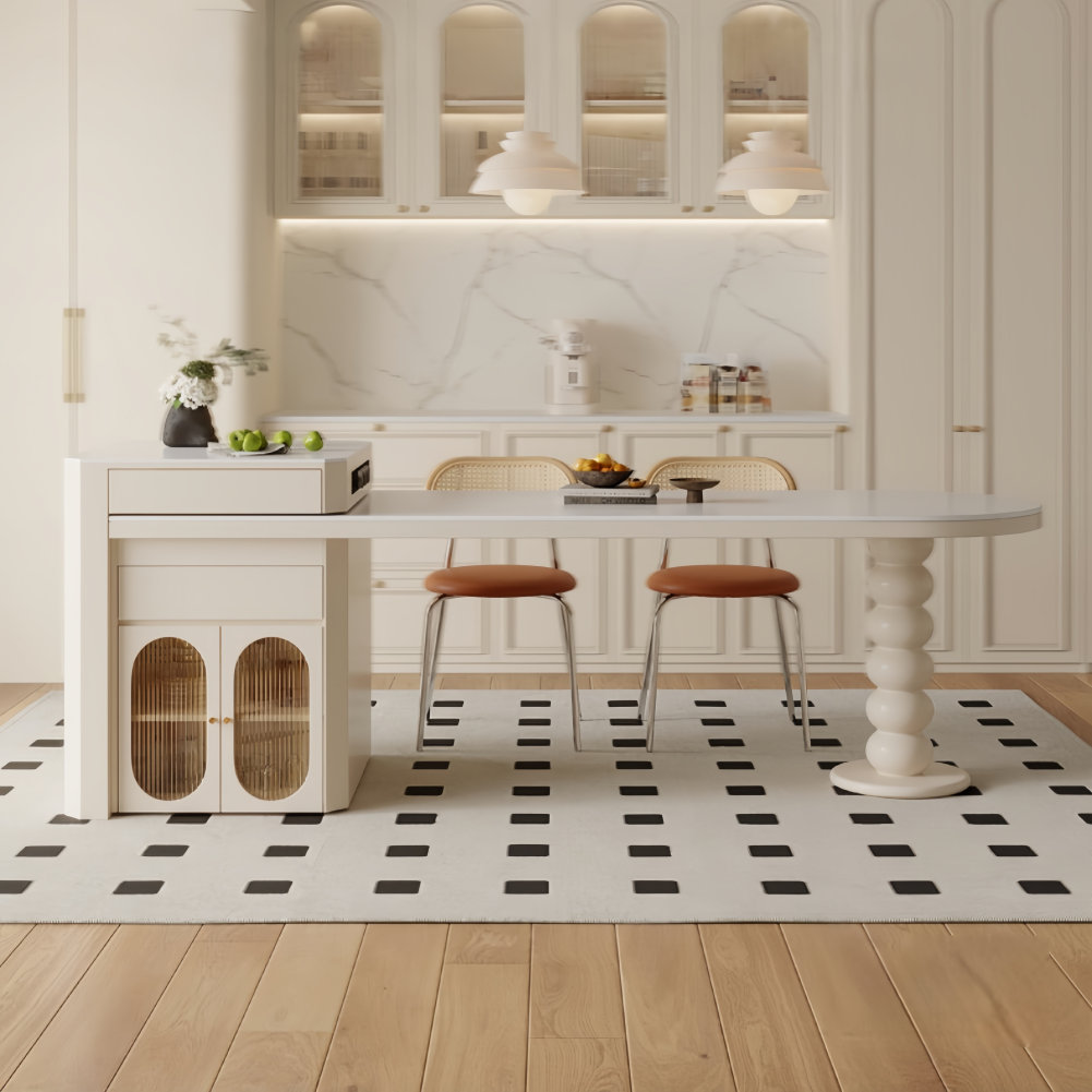 Orren Ellis French Cream-style Off-white Dining Table | Wayfair