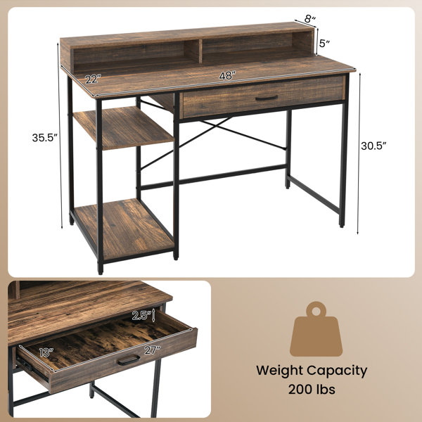 17 Stories Sherile 48'' W Rectangle Computer Desk | Wayfair