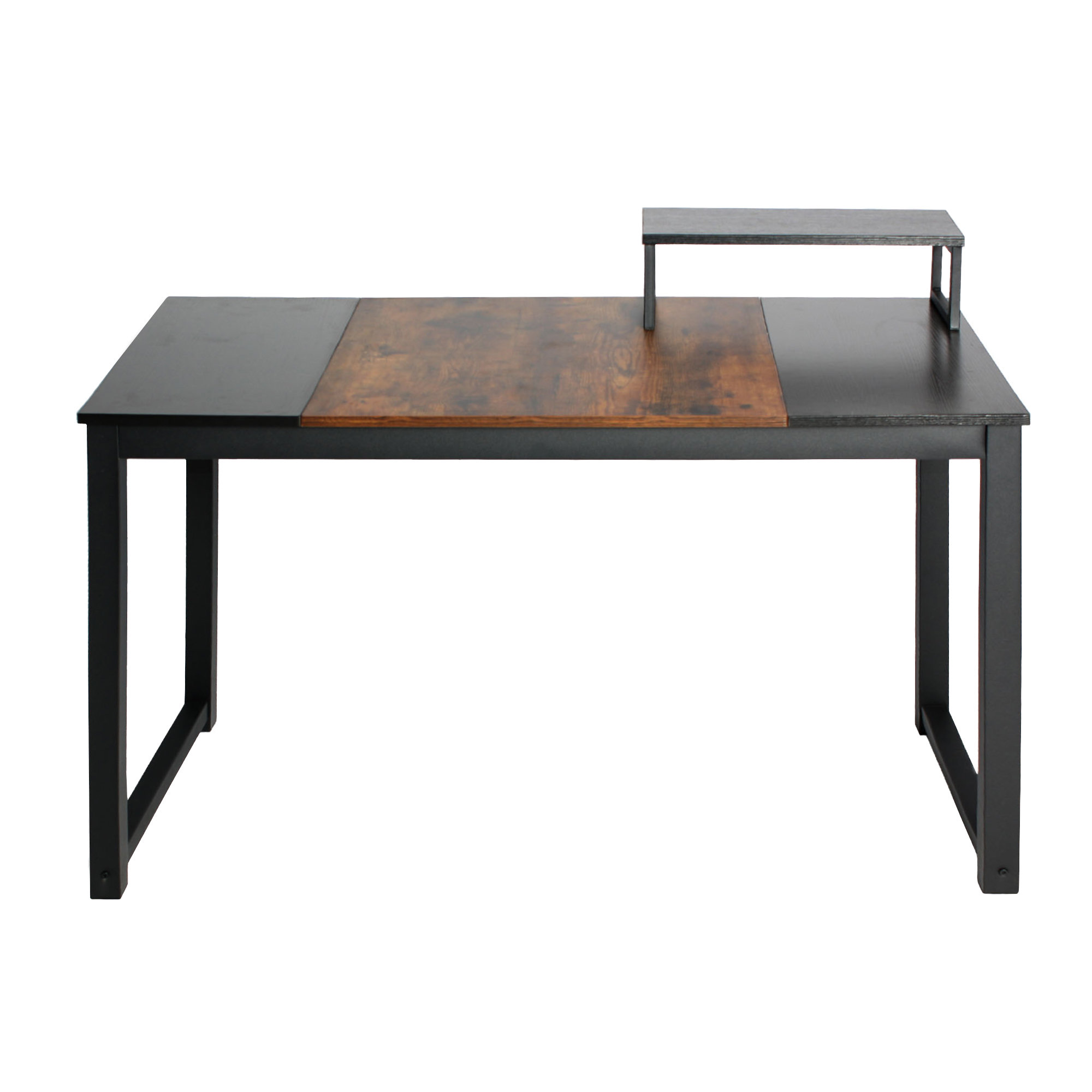 Inbox Zero Tacettin Solid Wood Top Metal Base Computer Desk | Wayfair