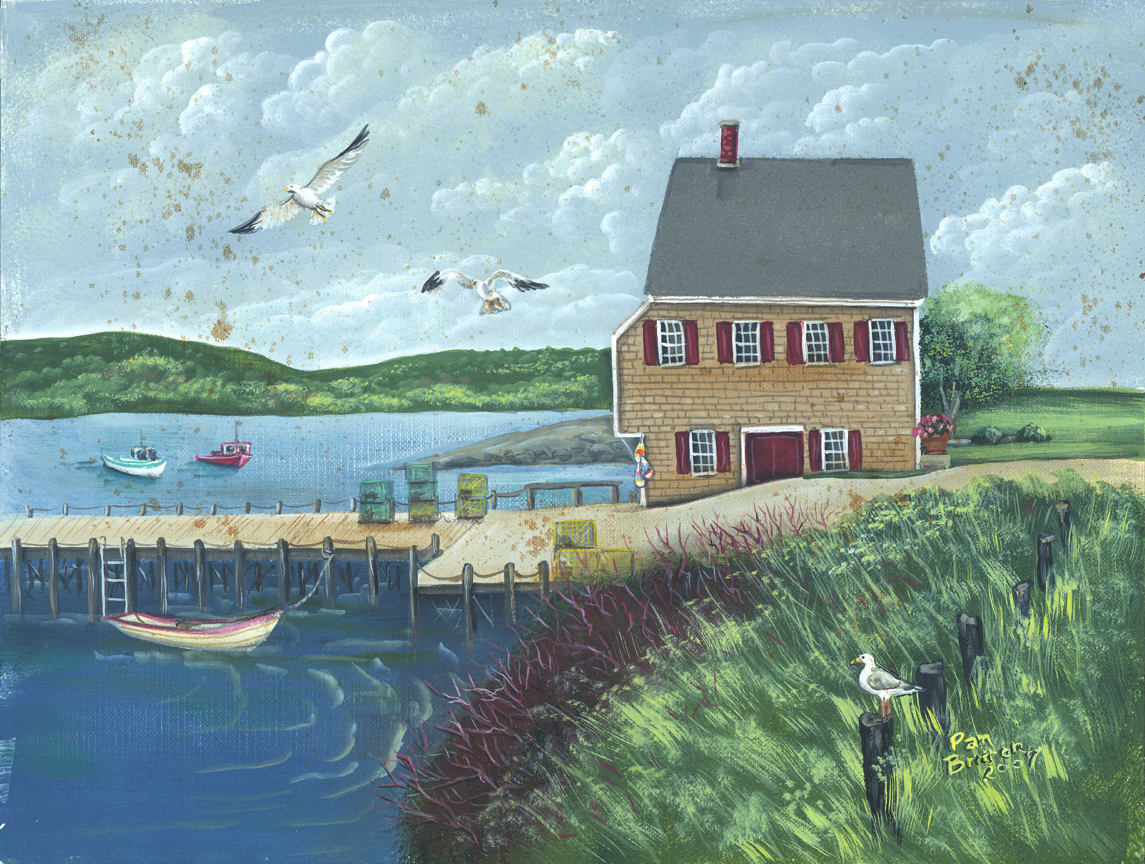 Longshore Tides Cate's House by Pam Britton - Wrapped Canvas Print ...