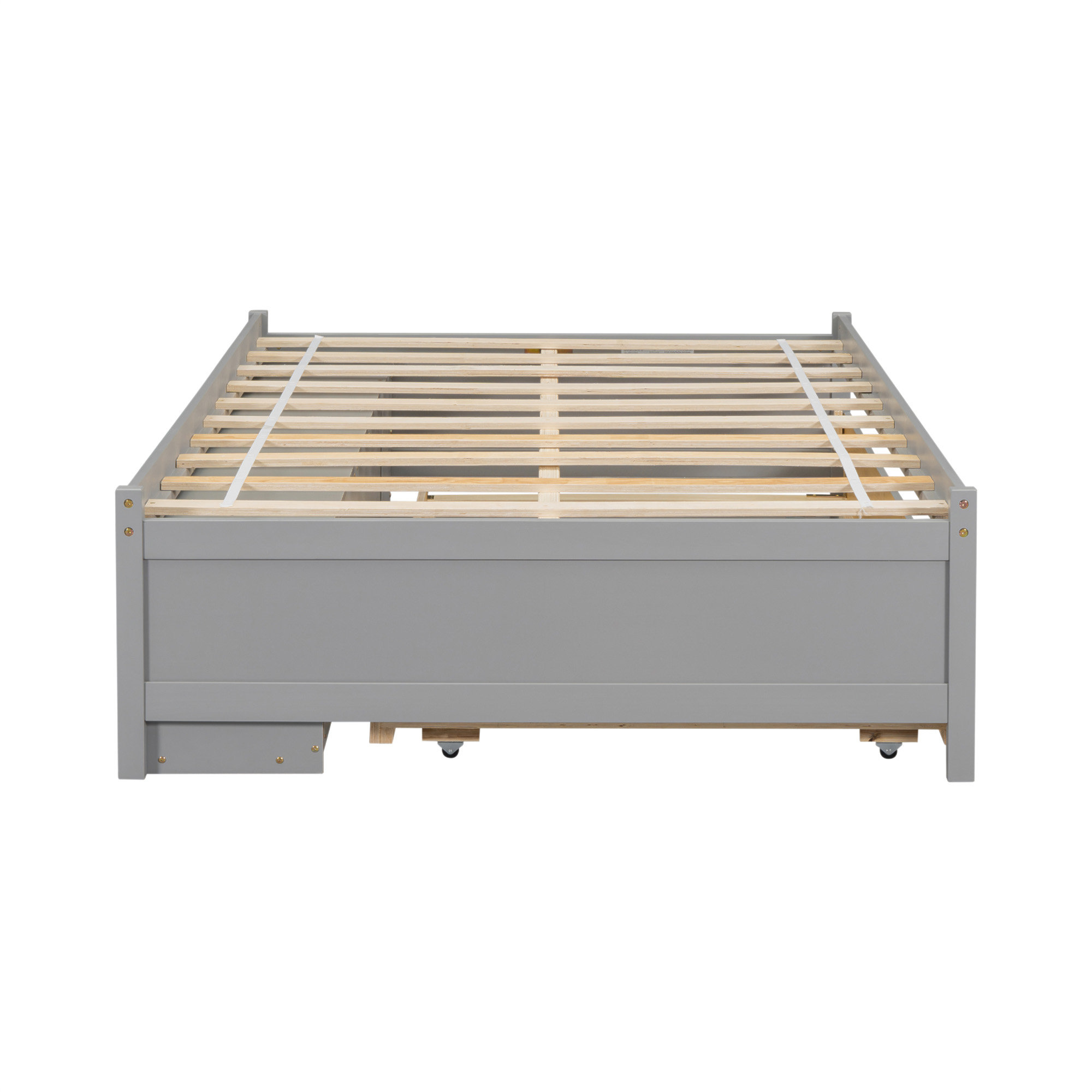 Latitude Run® Full Size Storage Bed , Solid Wood Bed With Trundle ...