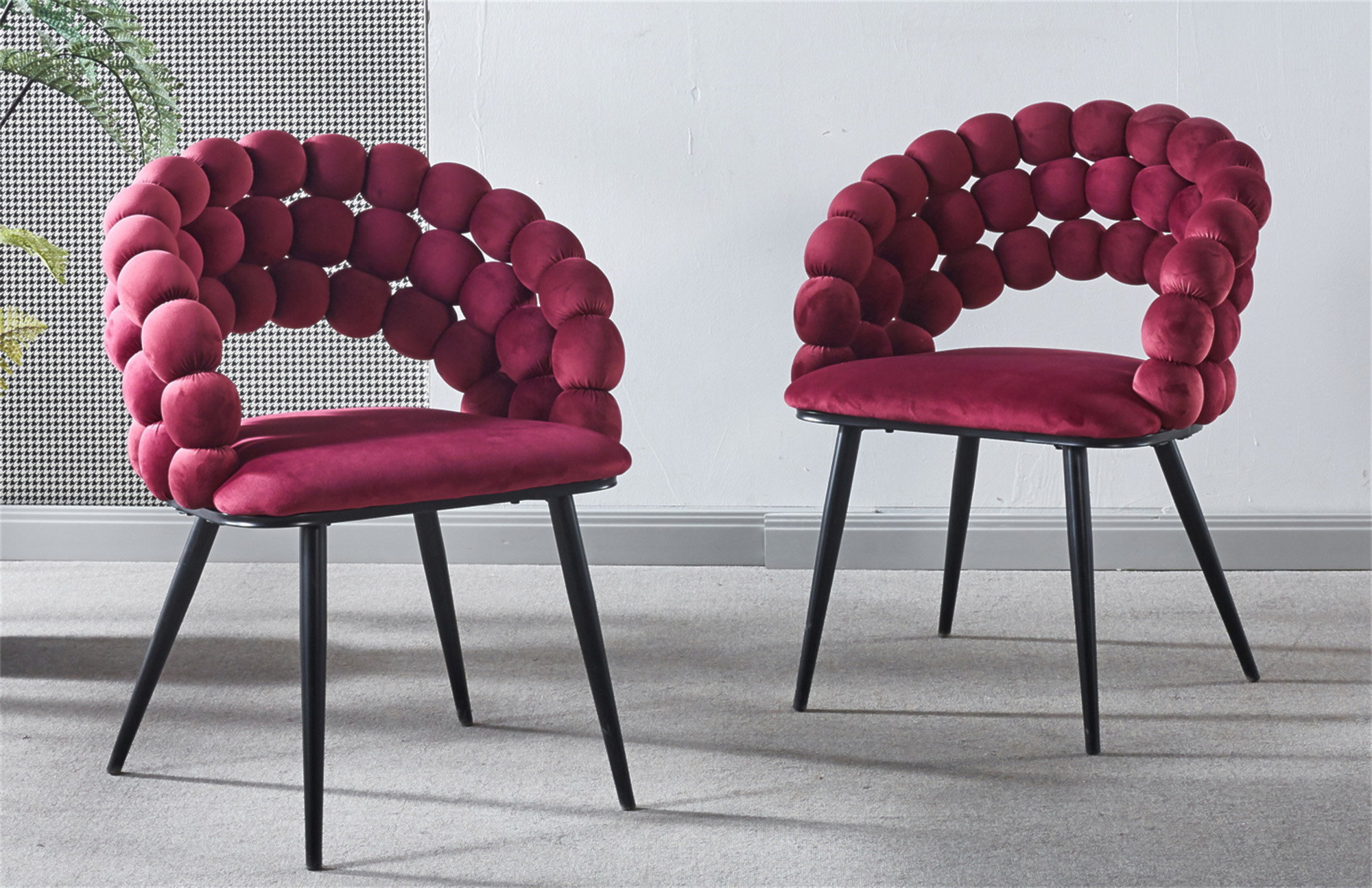 Corrigan Studio® Set of 2 Modern chair with iron tube legs, soft ...