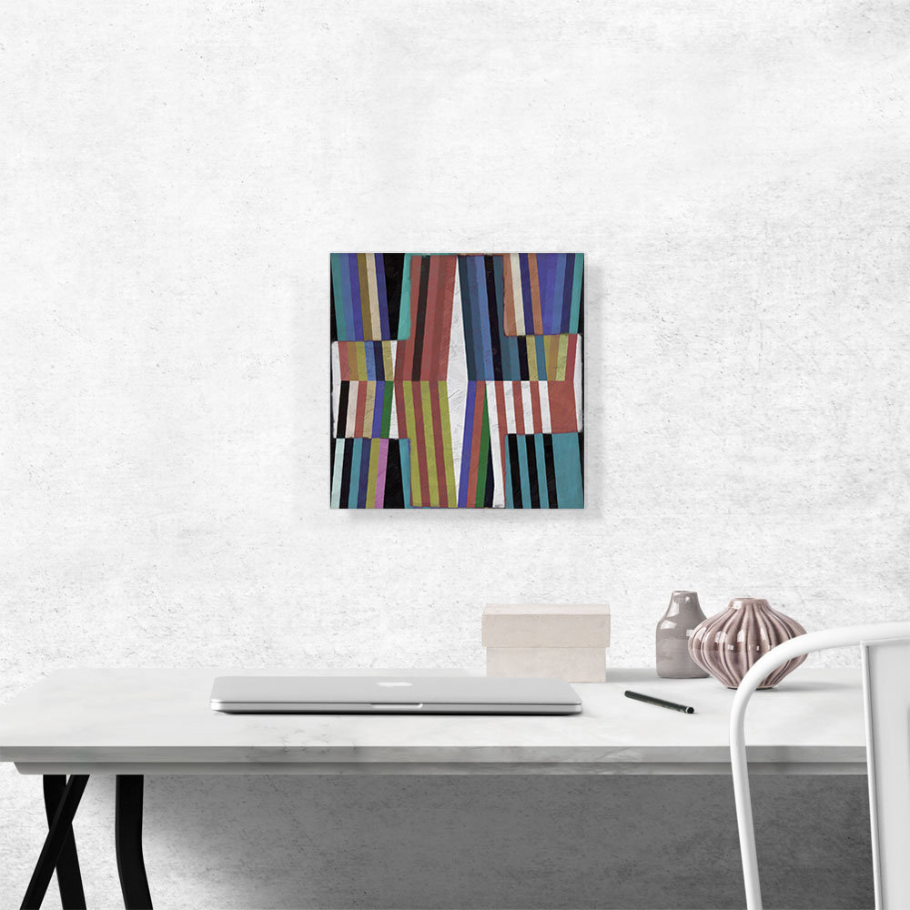 ARTCANVAS Modern Slanted Lines Over A Cross On Canvas Painting | Wayfair